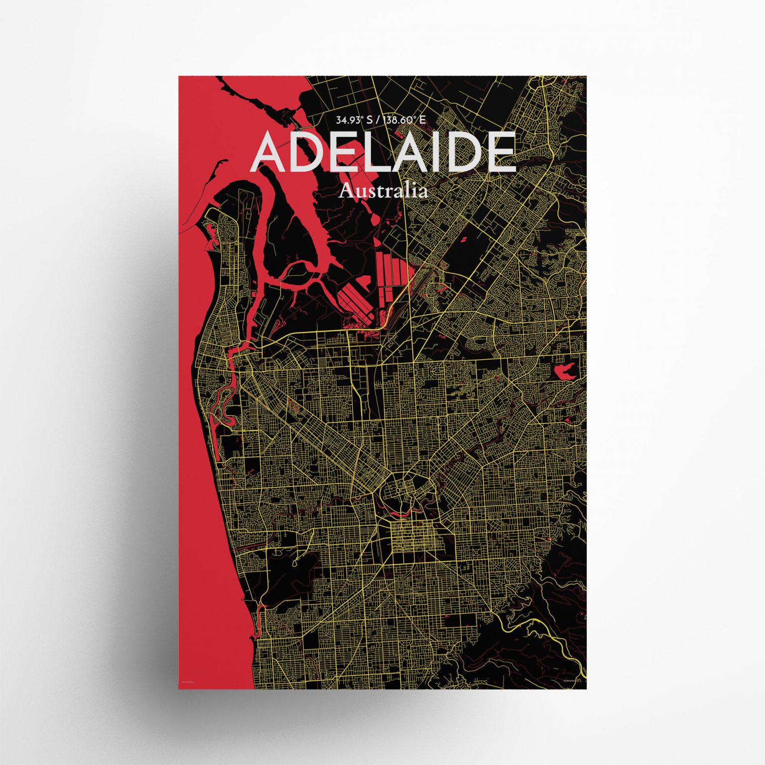 Adelaide City Map, Art Print, Wall Decor - OurPoster.com