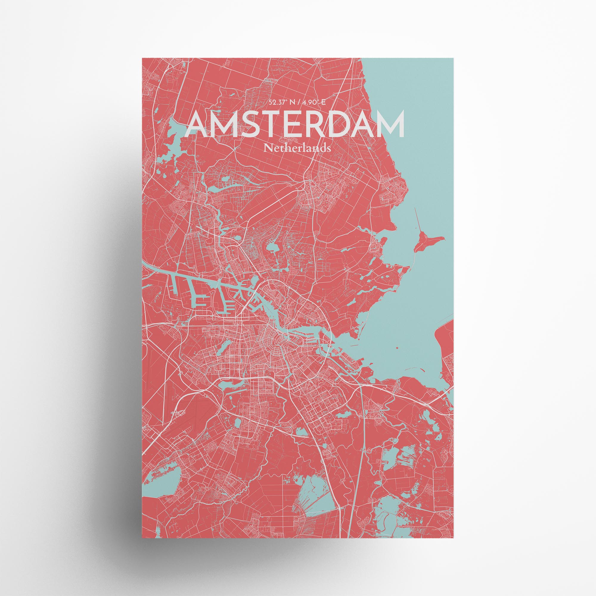 Amsterdam City Map, Art Print, Wall Decor - OurPoster.com
