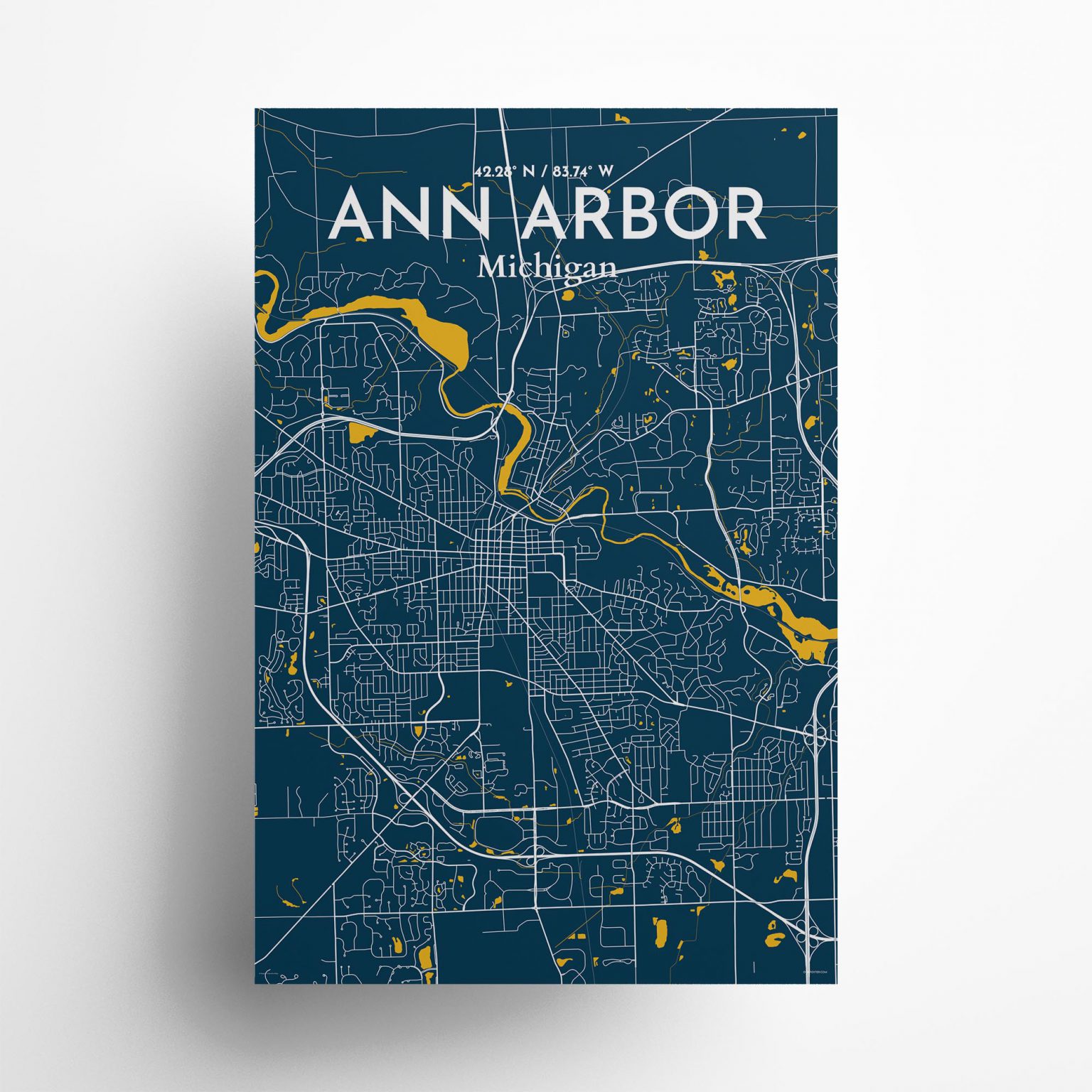 Ann Arbor City Map, Art Print, Wall Decor - OurPoster.com