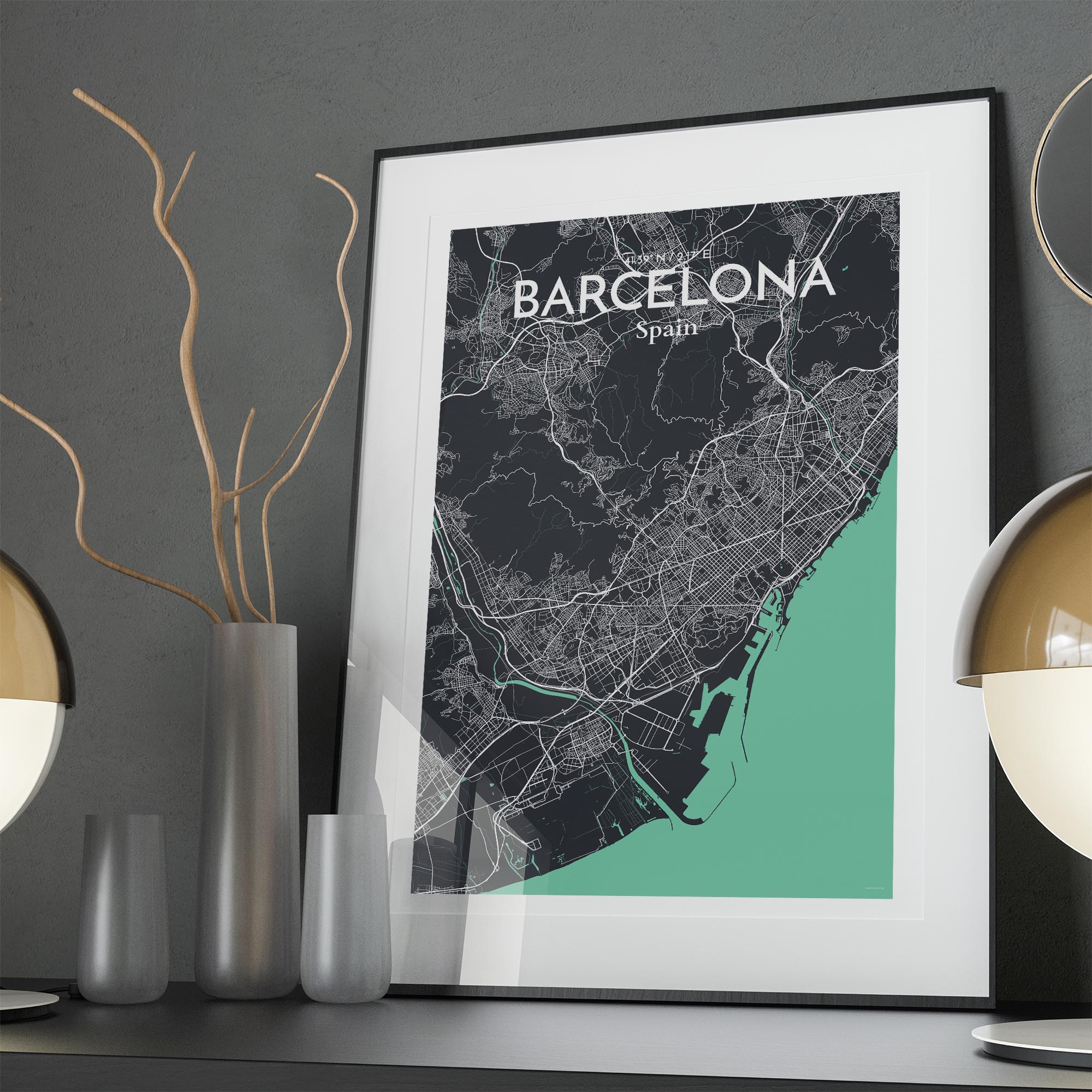 Barcelona City Map, Art Print, Wall Decor - OurPoster.com