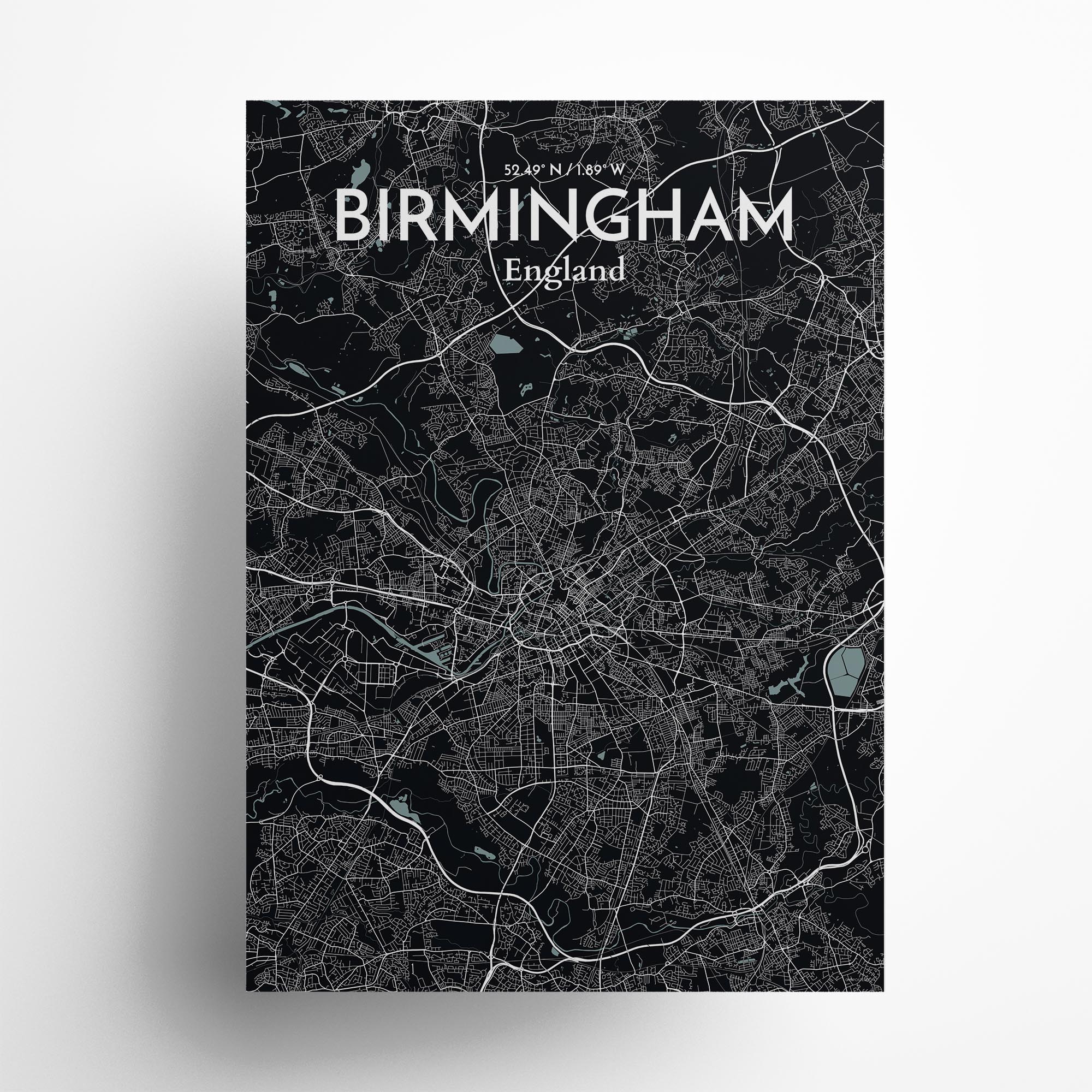 Birmingham City Map, Art Print, Wall Decor - OurPoster.com