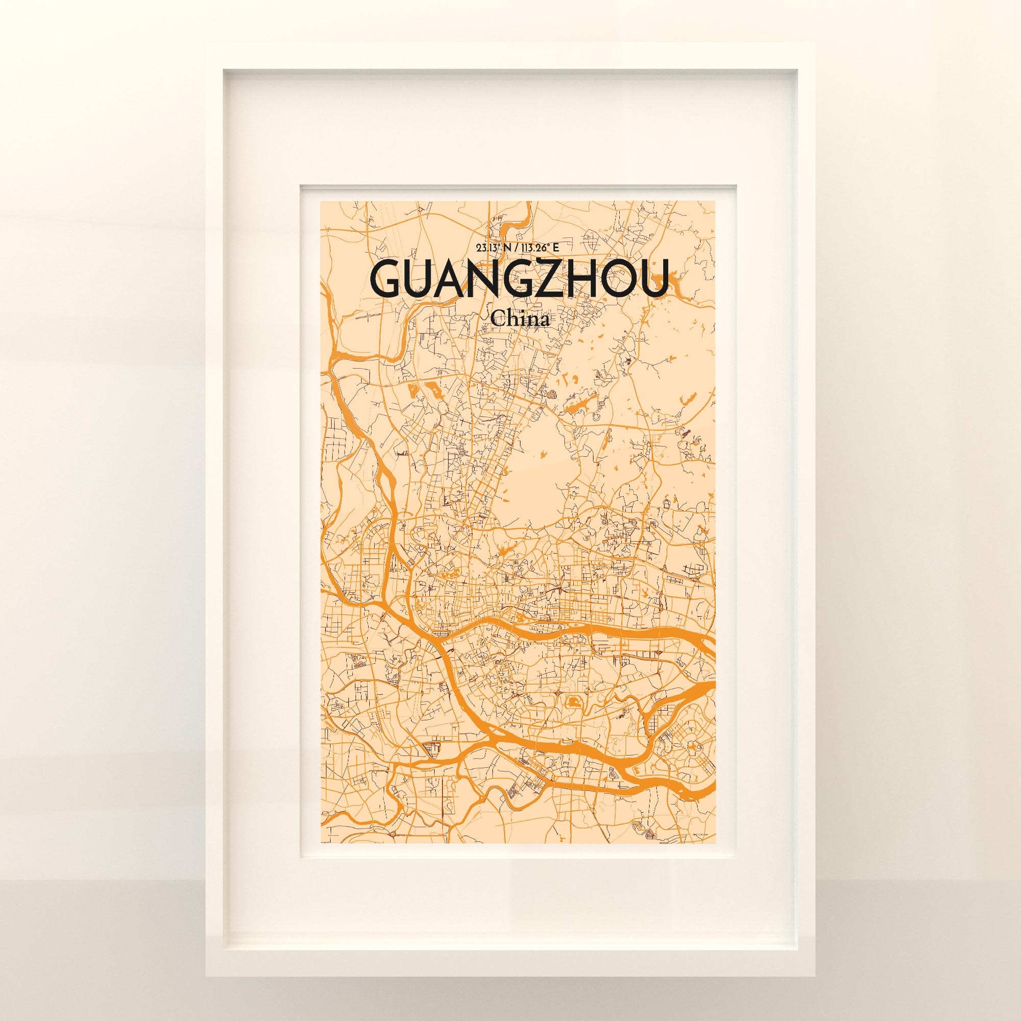 Guangzhou City Map, Art Print, Wall Decor - OurPoster.com