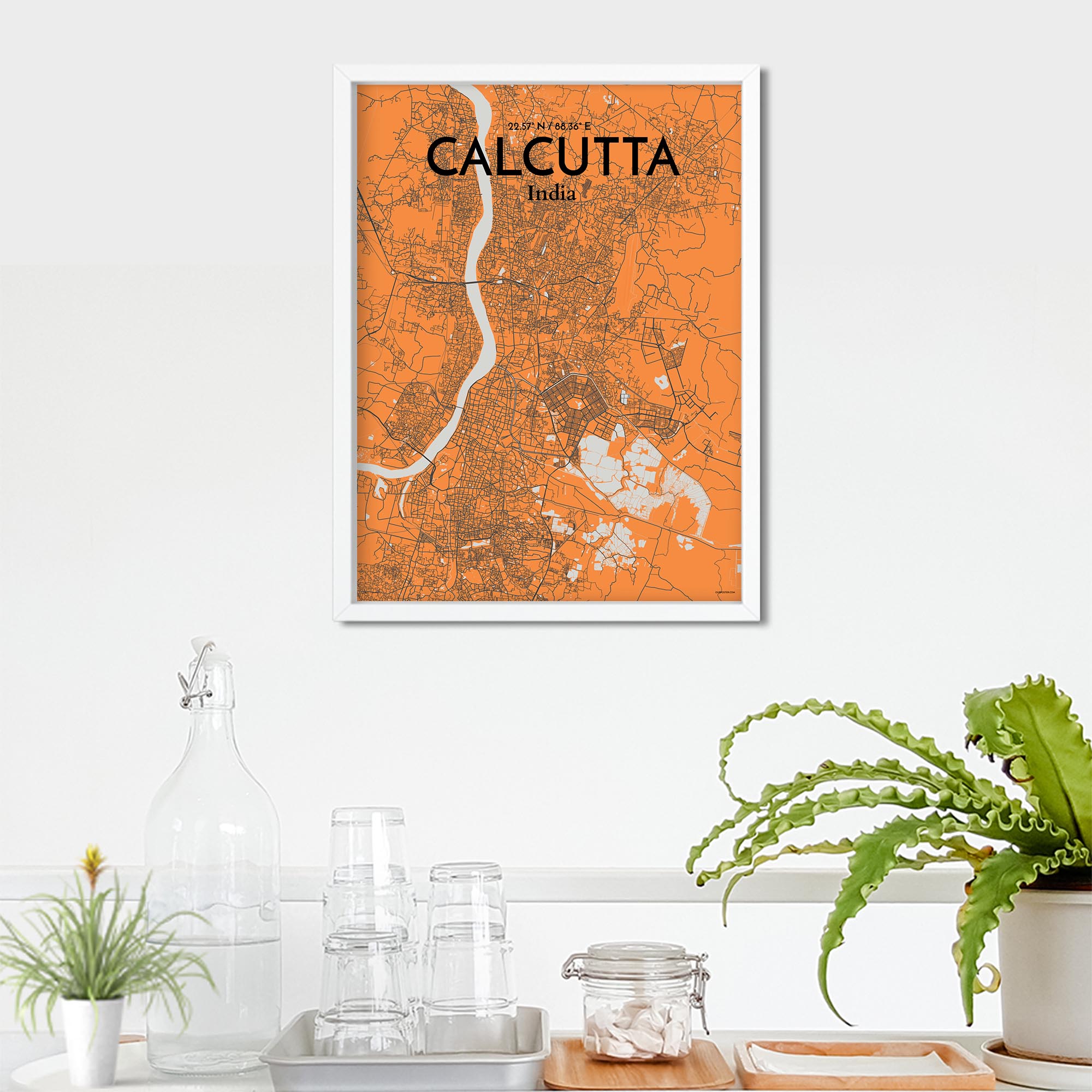 Calcutta City Map, Art Print, Wall Decor - OurPoster.com