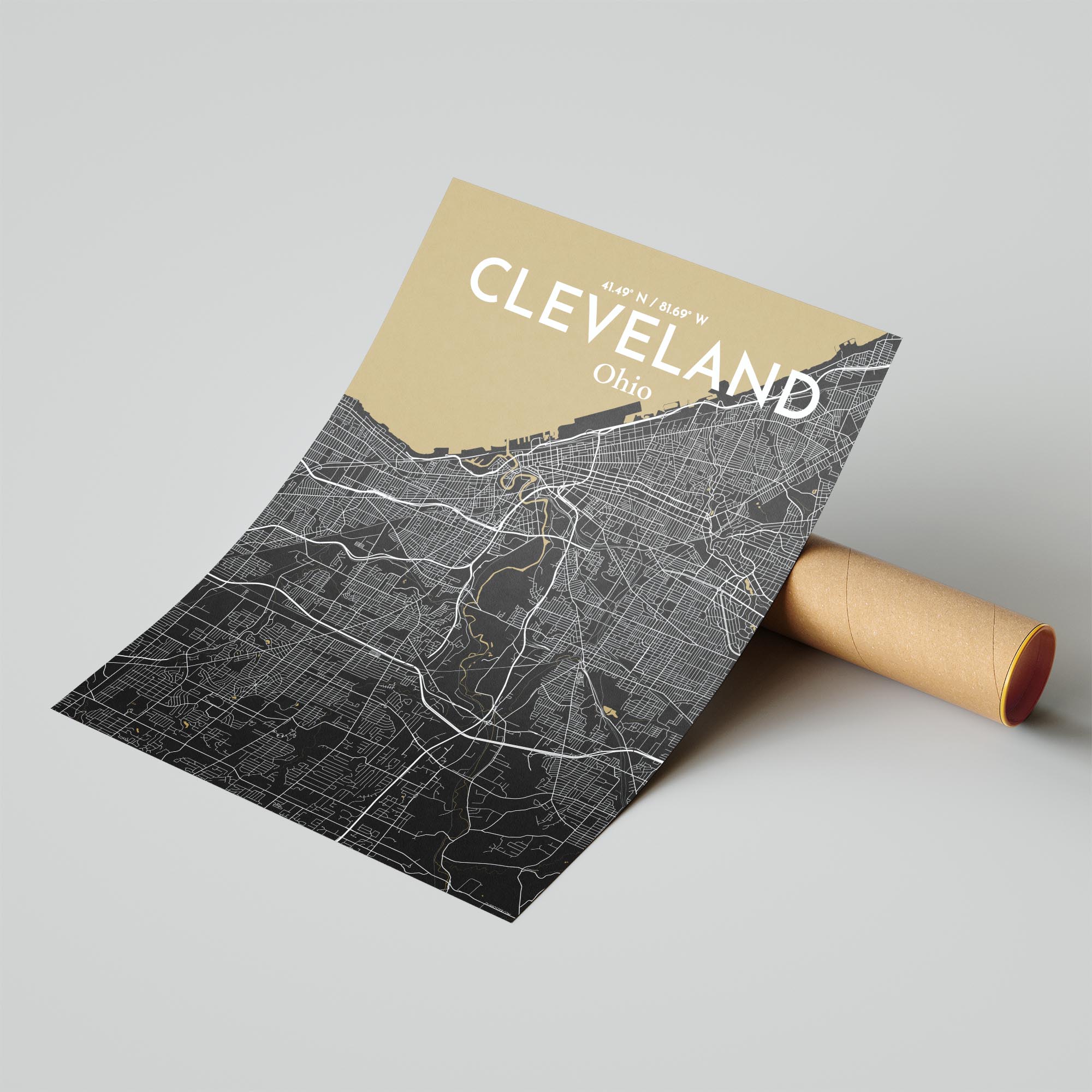 Cleveland City Map, Art Print, Wall Decor - OurPoster.com