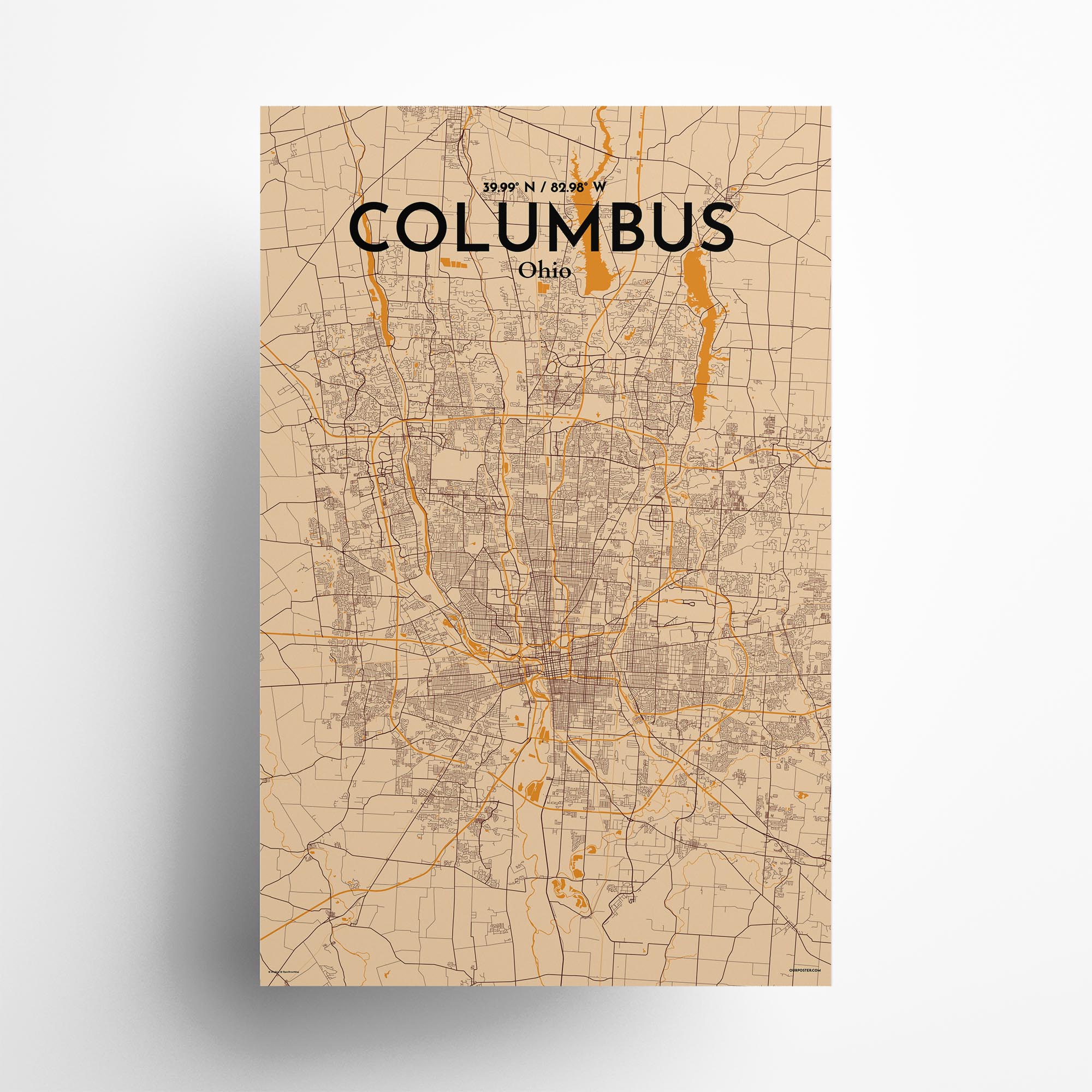 Columbus City Map, Art Print, Wall Decor - OurPoster.com