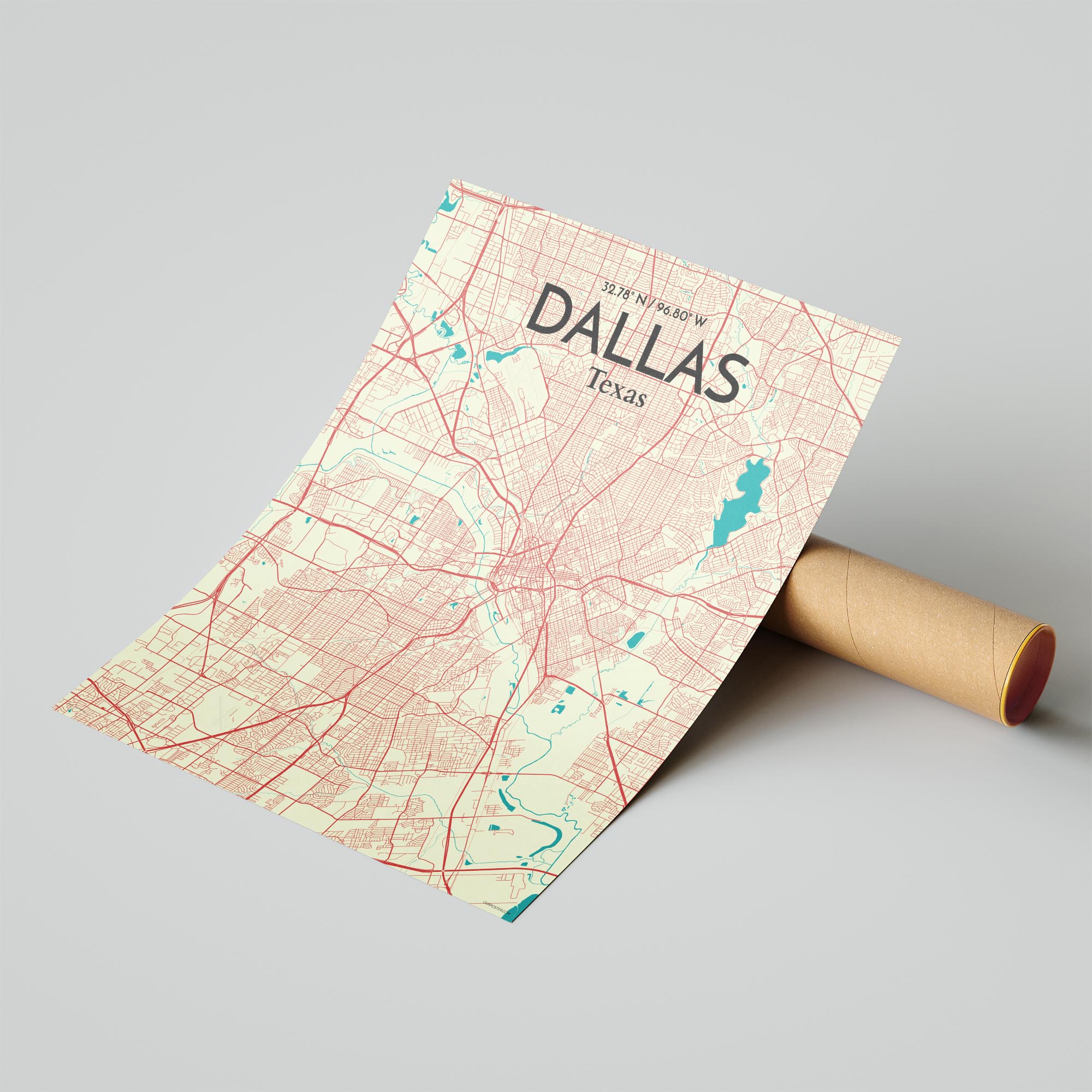 Dallas City Map, Art Print, Wall Decor - OurPoster.com