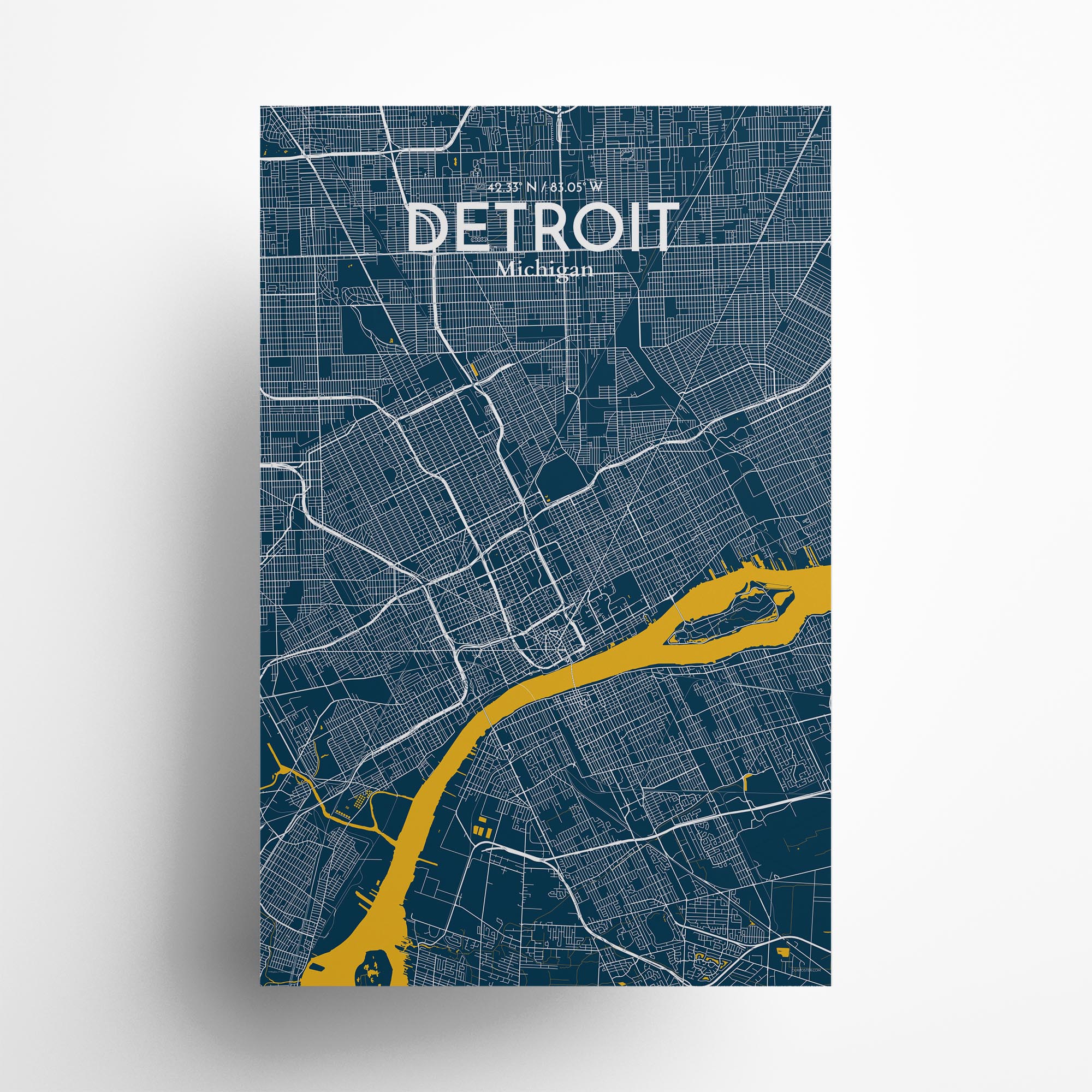 Detroit City Map, Art Print, Wall Decor - OurPoster.com
