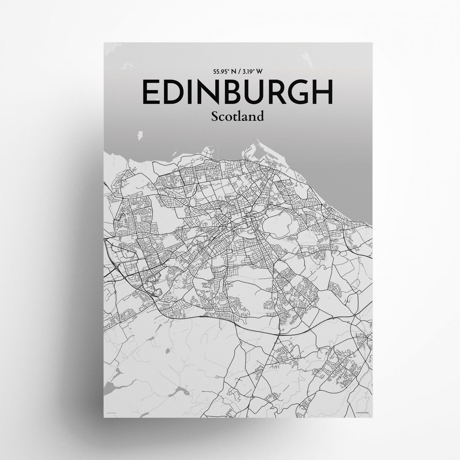 Edinburgh City Map, Art Print, Wall Decor - OurPoster.com