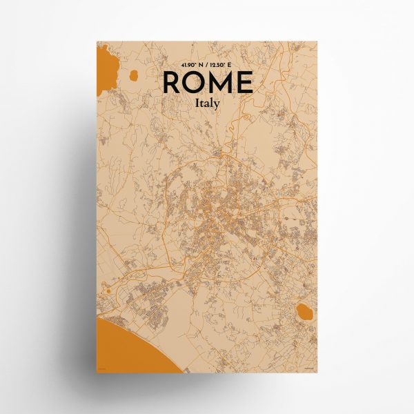 Rome City Map, Art Print, Wall Decor - OurPoster.com