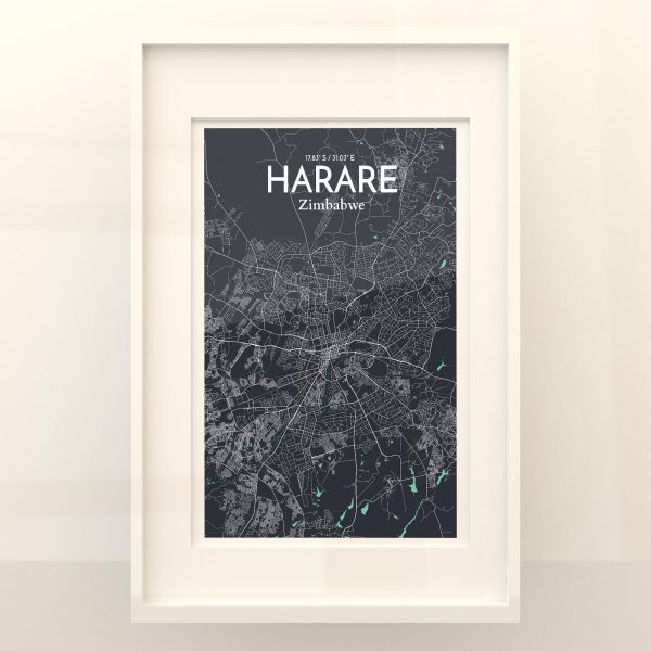 Harare City Map, Art Print, Wall Decor - OurPoster.com