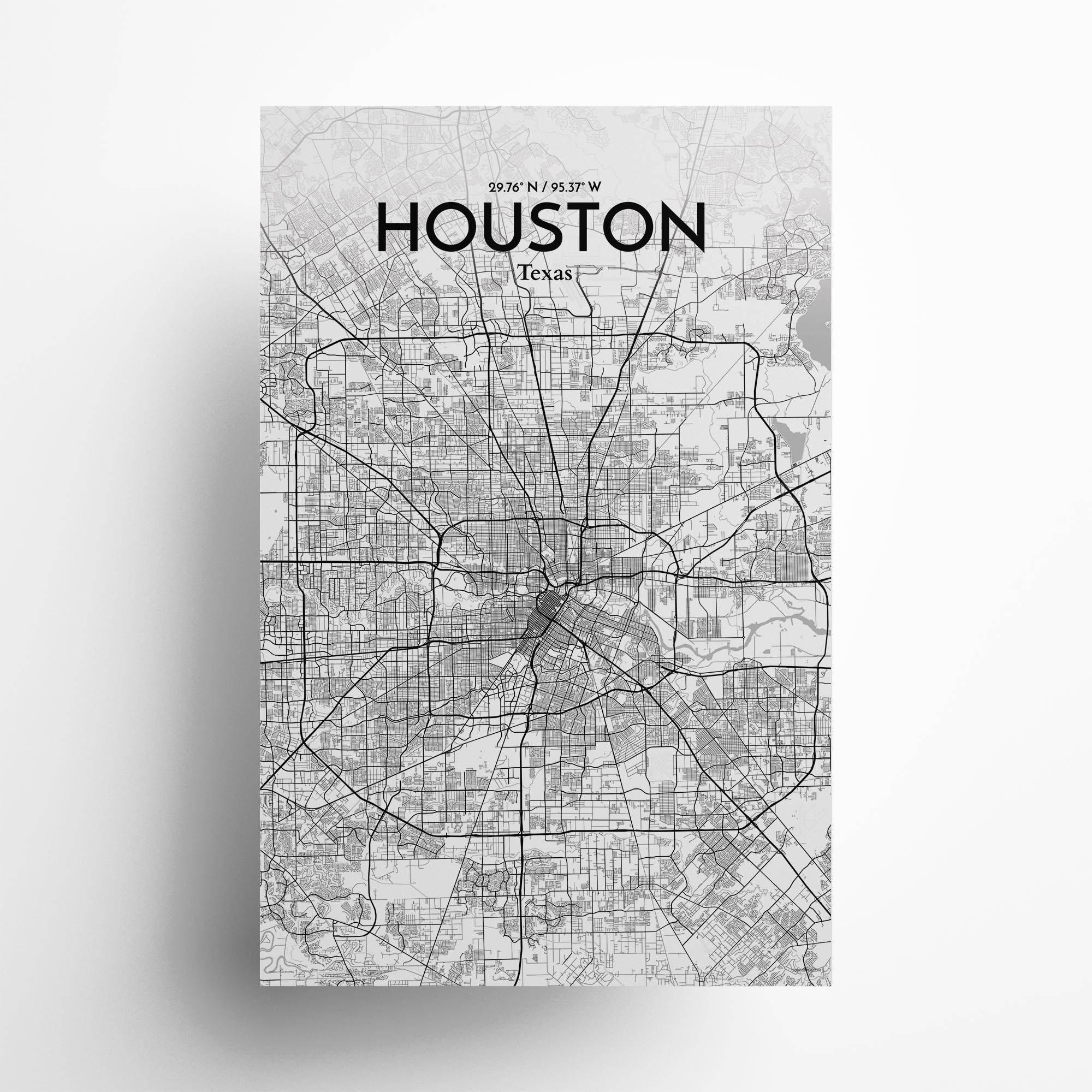 Houston City Map, Art Print, Wall Decor - OurPoster.com
