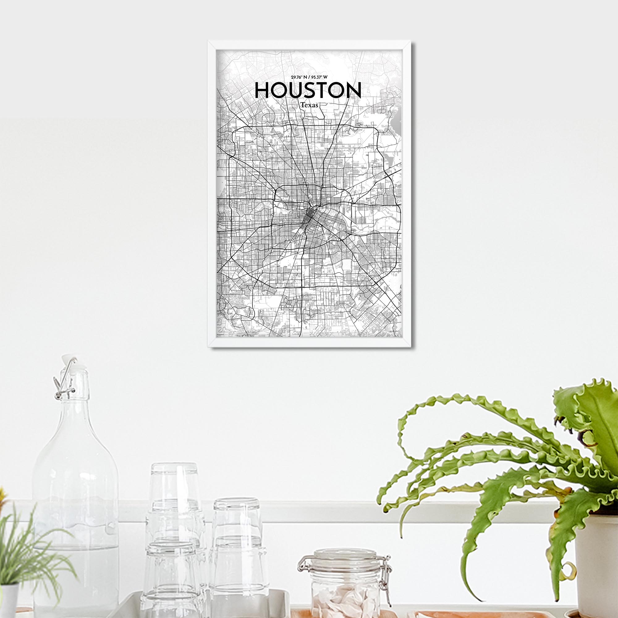 Houston City Map, Art Print, Wall Decor - OurPoster.com