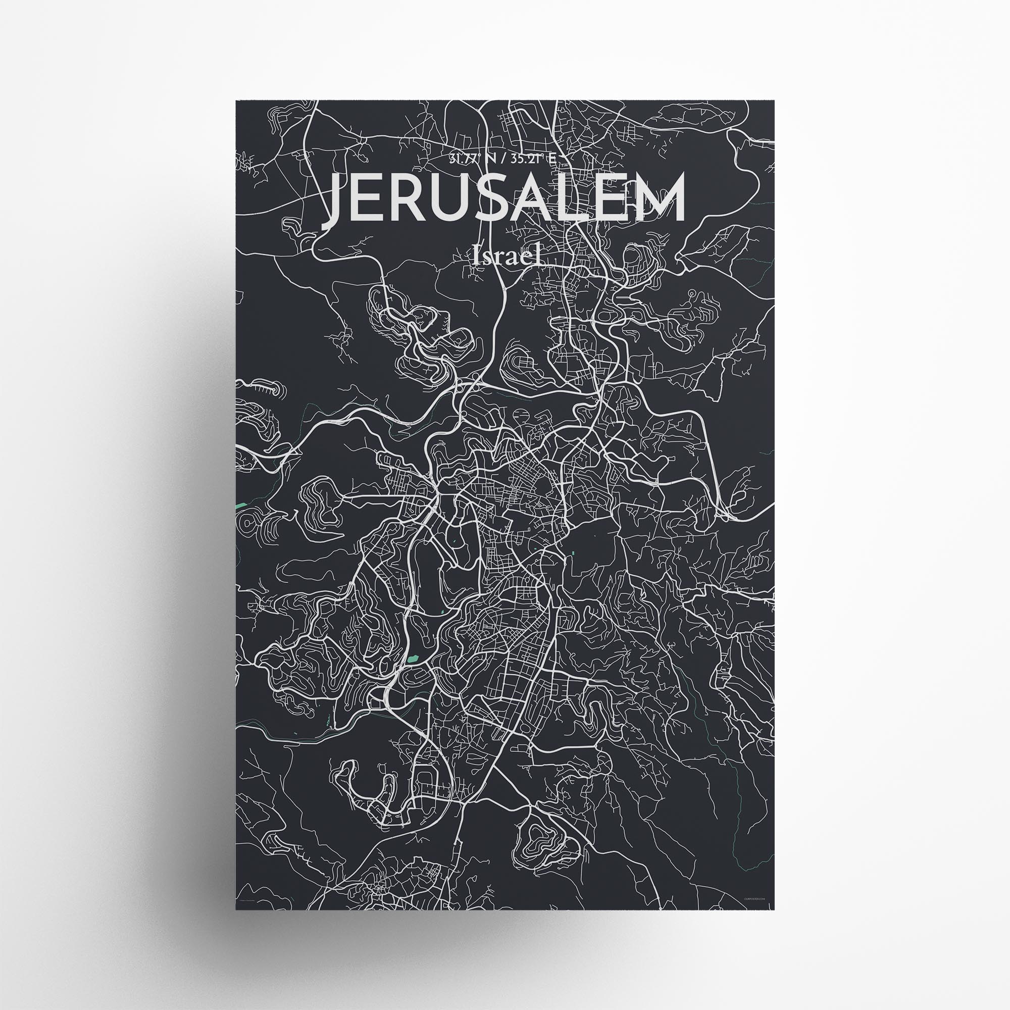 Jerusalem City Map, Art Print, Wall Decor - OurPoster.com