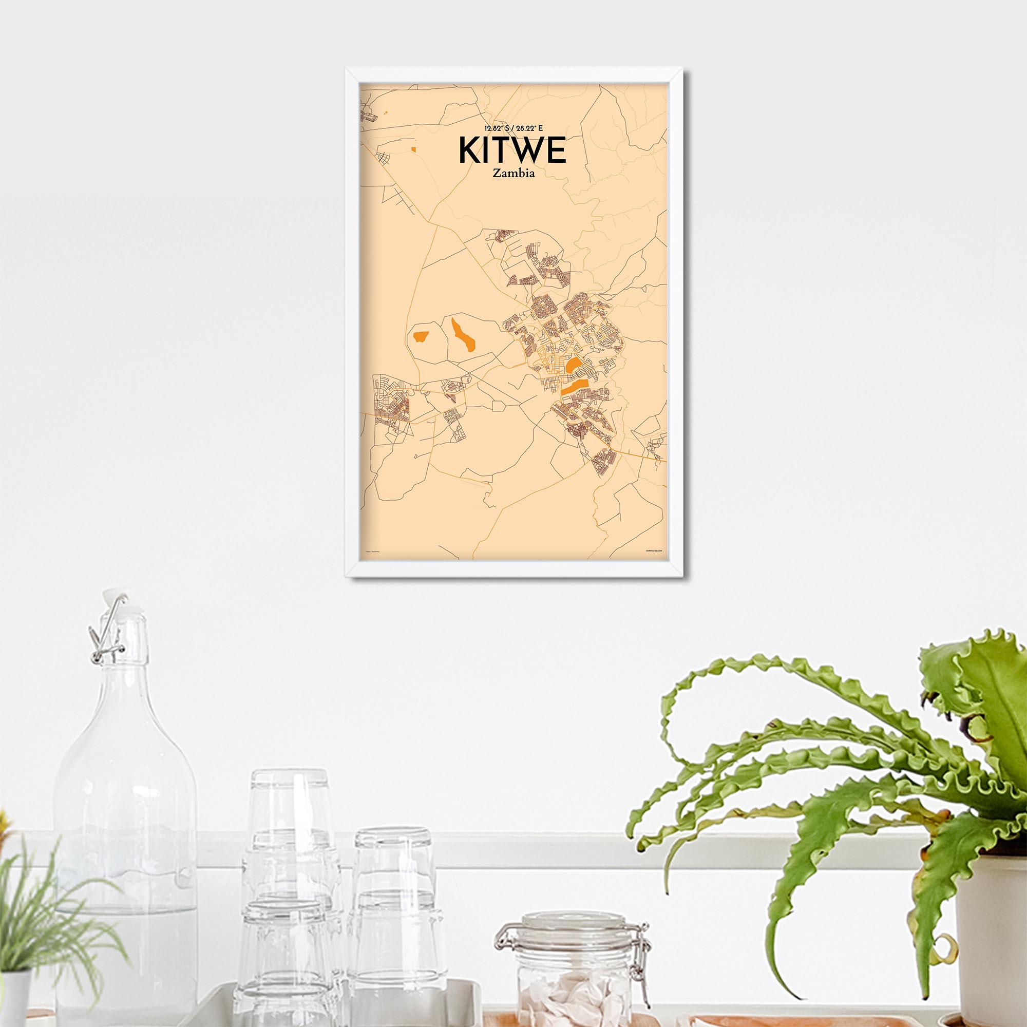 Kitwe City Map, Art Print, Wall Decor - OurPoster.com
