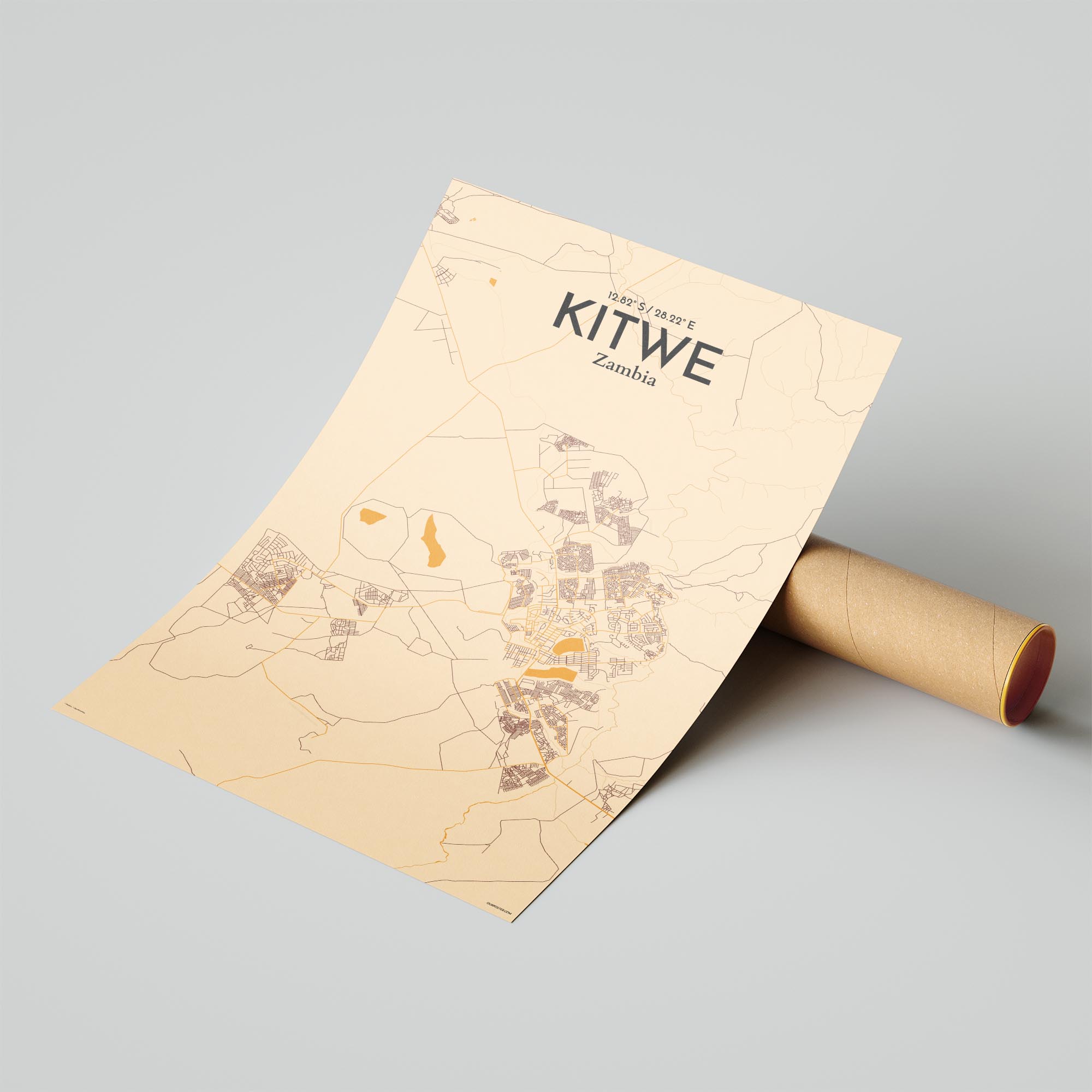 Kitwe City Map, Art Print, Wall Decor - OurPoster.com