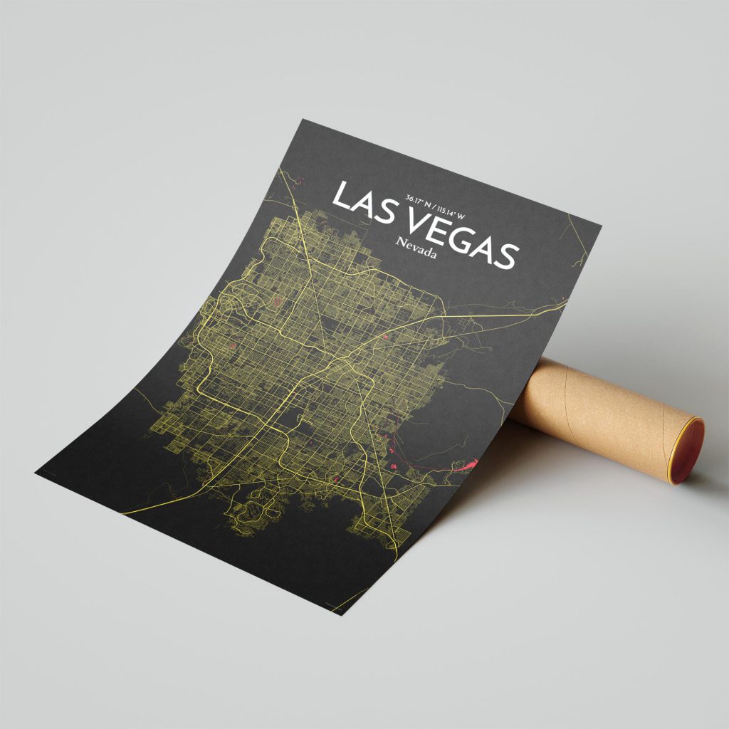 Las Vegas City Map, Art Print, Wall Decor - OurPoster.com