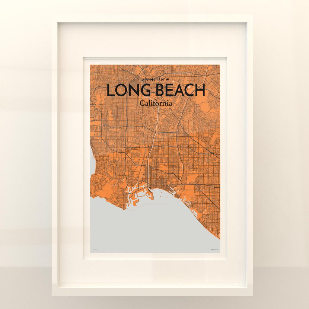Long Beach City Map, Art Print, Wall Decor - OurPoster.com