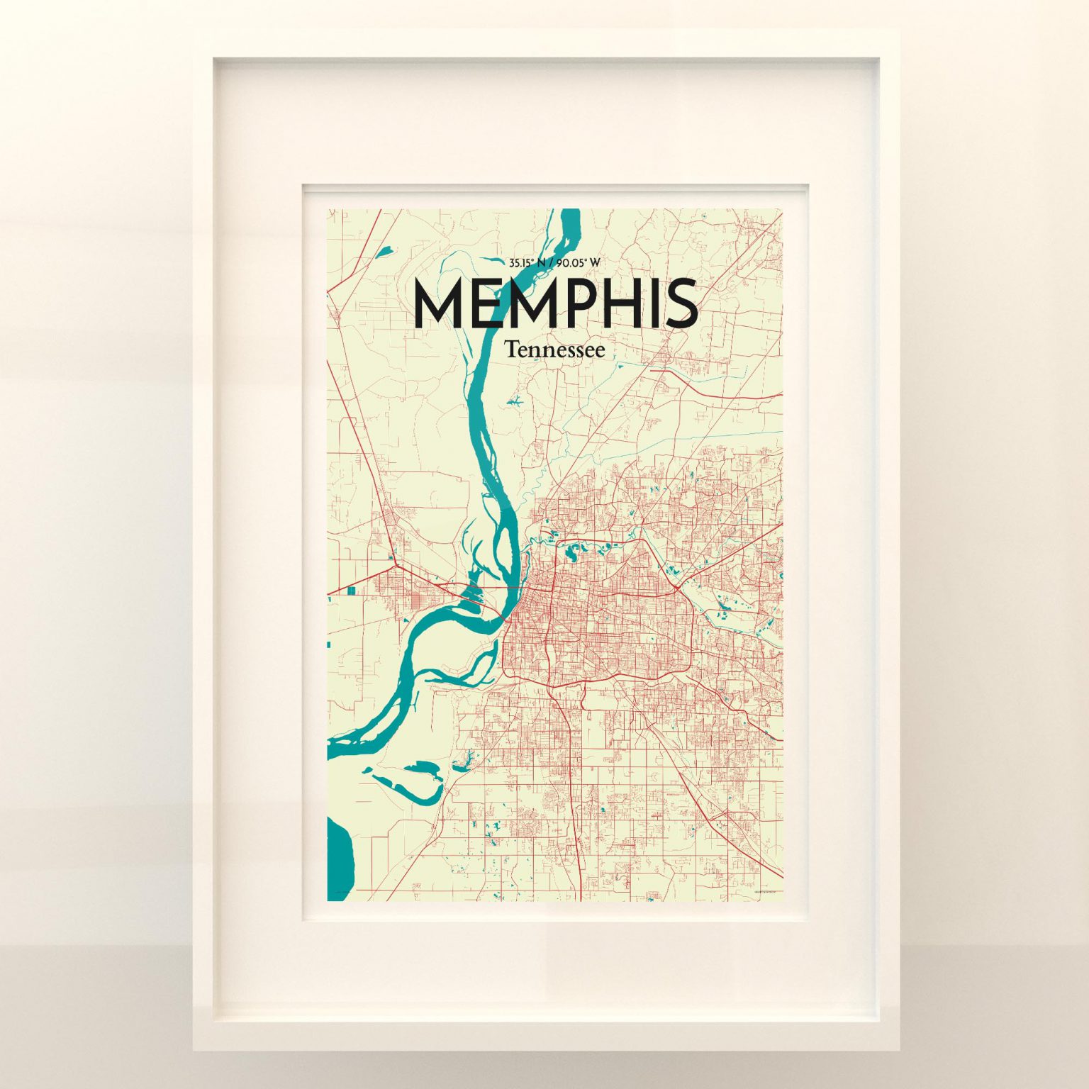 Memphis City Map, Art Print, Wall Decor - OurPoster.com
