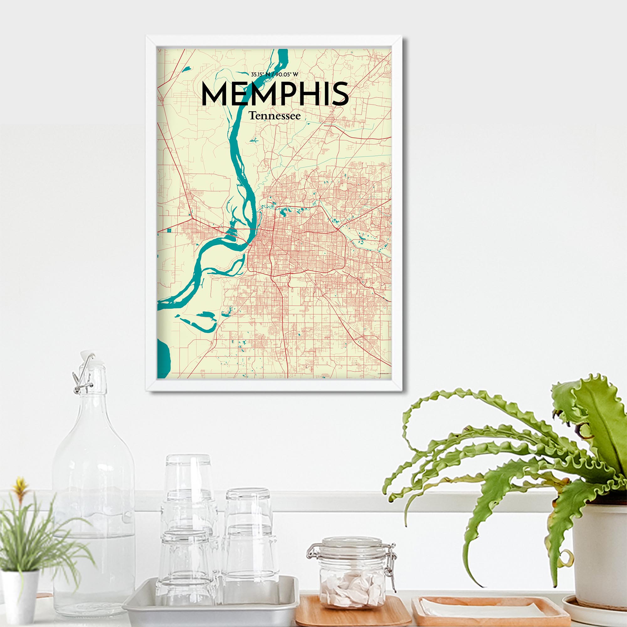 Memphis City Map, Art Print, Wall Decor - OurPoster.com