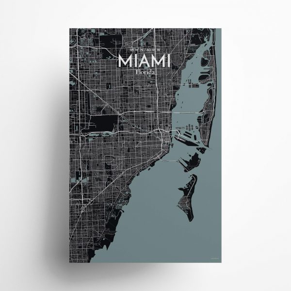 Miami City Map, Art Print, Wall Decor - OurPoster.com