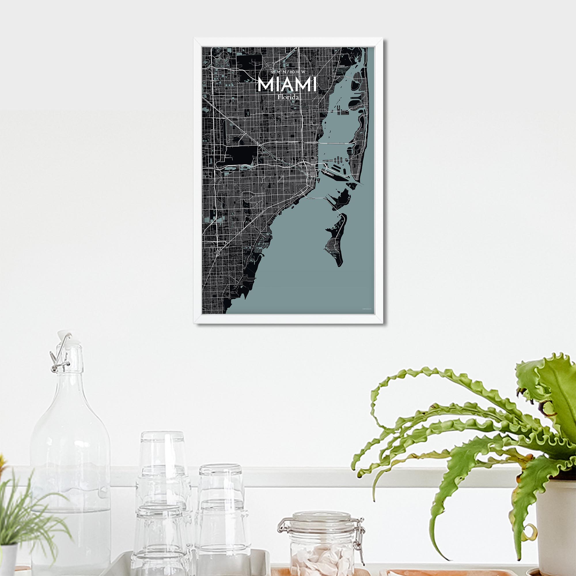 Miami City Map, Art Print, Wall Decor - OurPoster.com