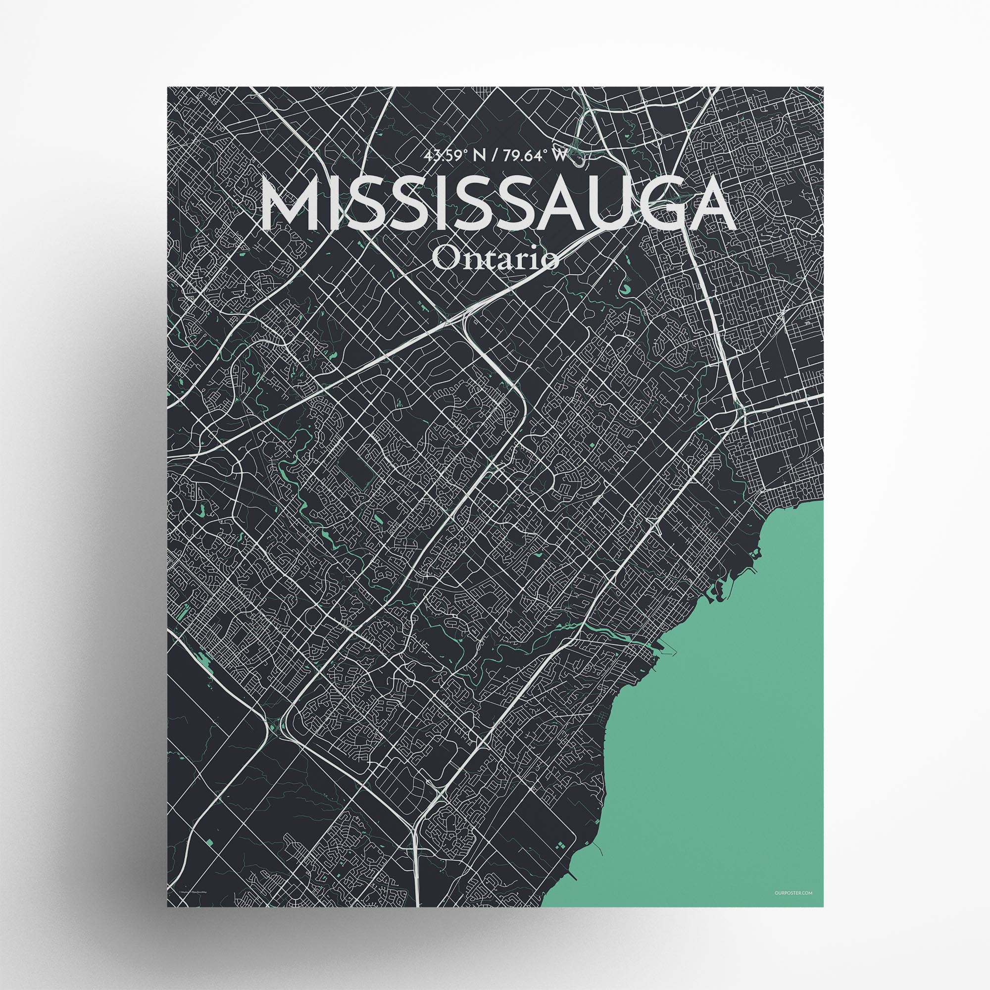 Mississauga City Map, Art Print, Wall Decor - OurPoster.com