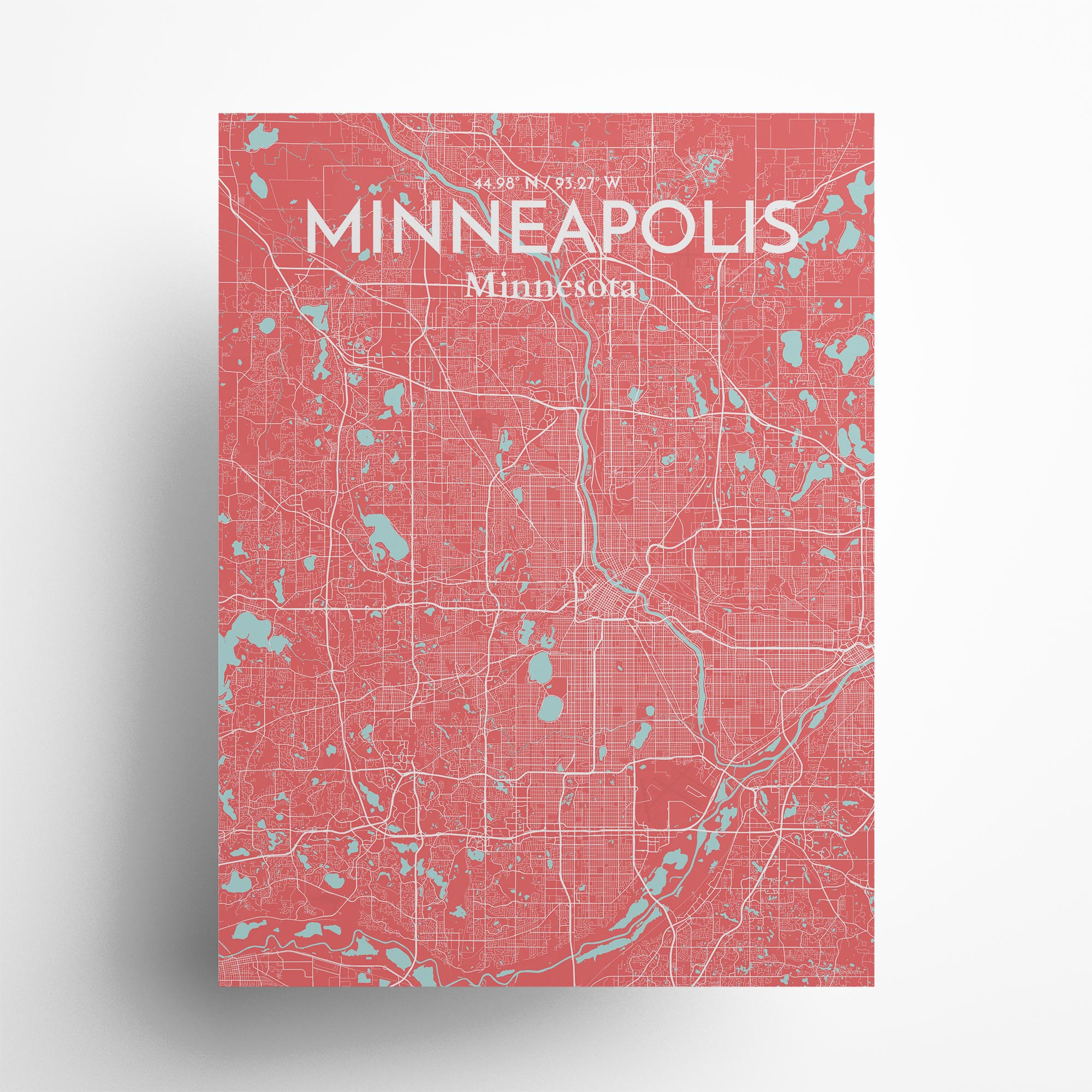 Minneapolis City Map, Art Print, Wall Decor - OurPoster.com