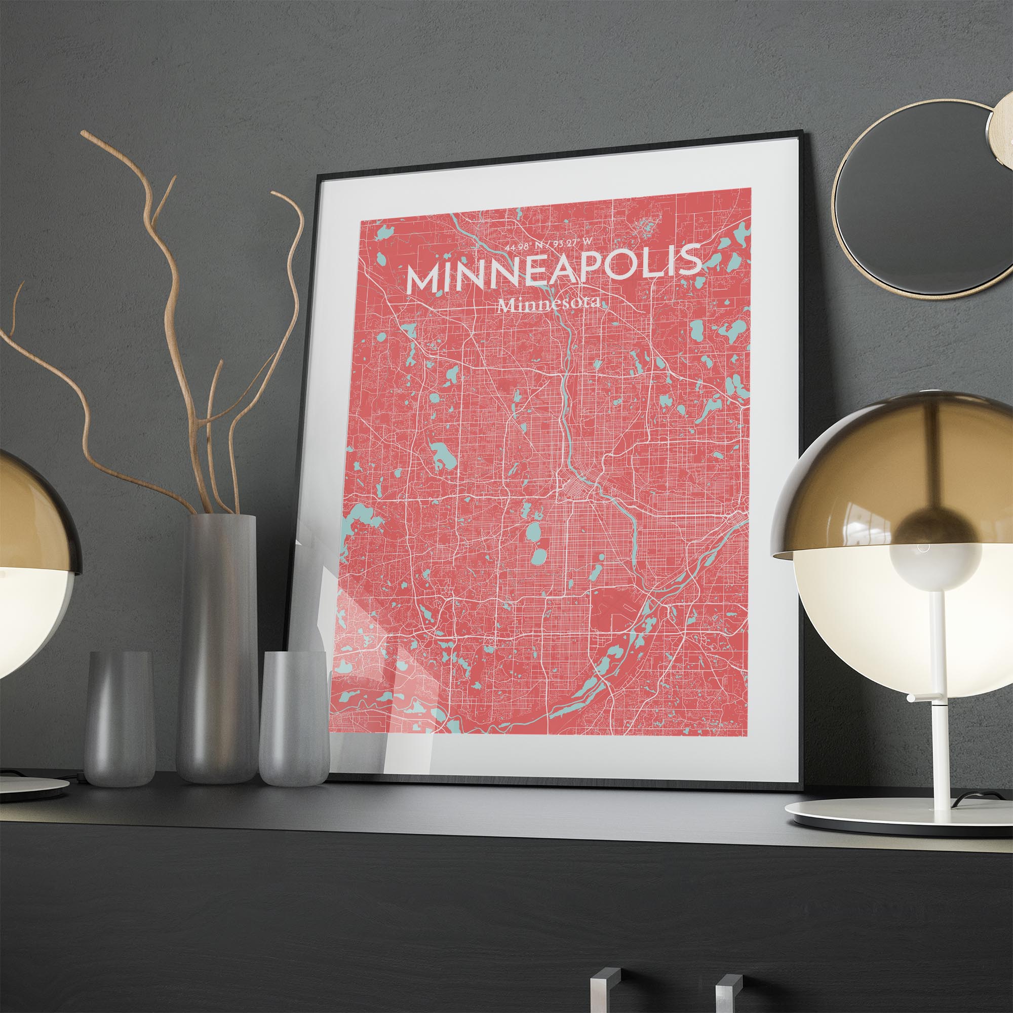 Minneapolis City Map, Art Print, Wall Decor - OurPoster.com