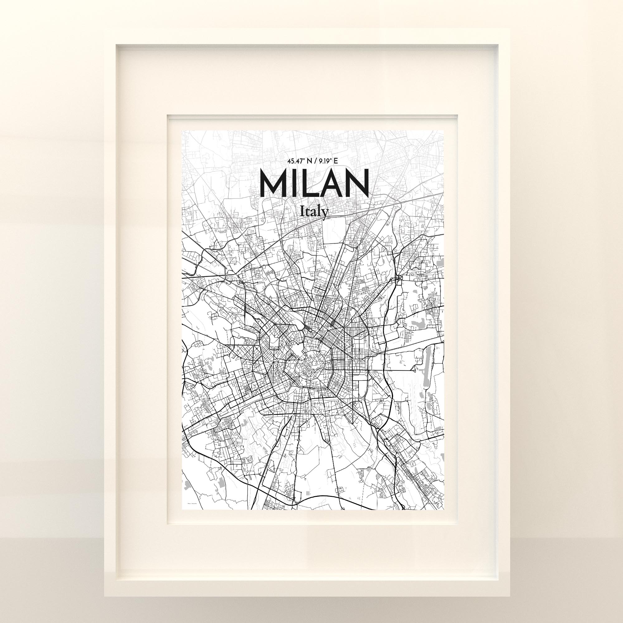 Milan City Map, Art Print, Wall Decor - OurPoster.com