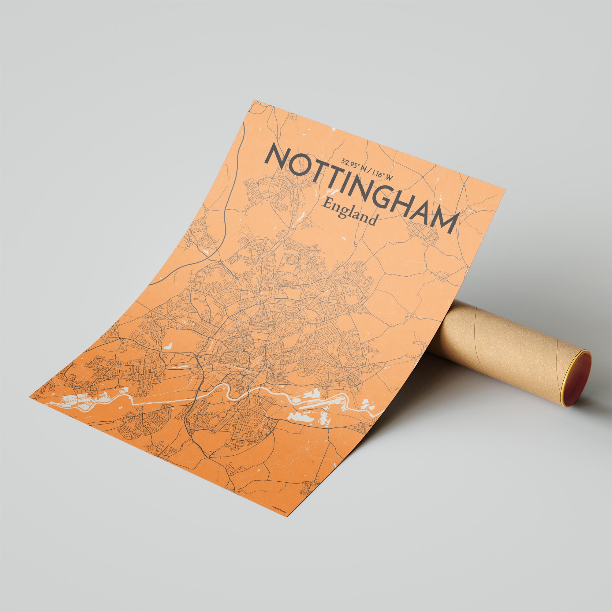 Nottingham City Map, Art Print, Wall Decor - OurPoster.com