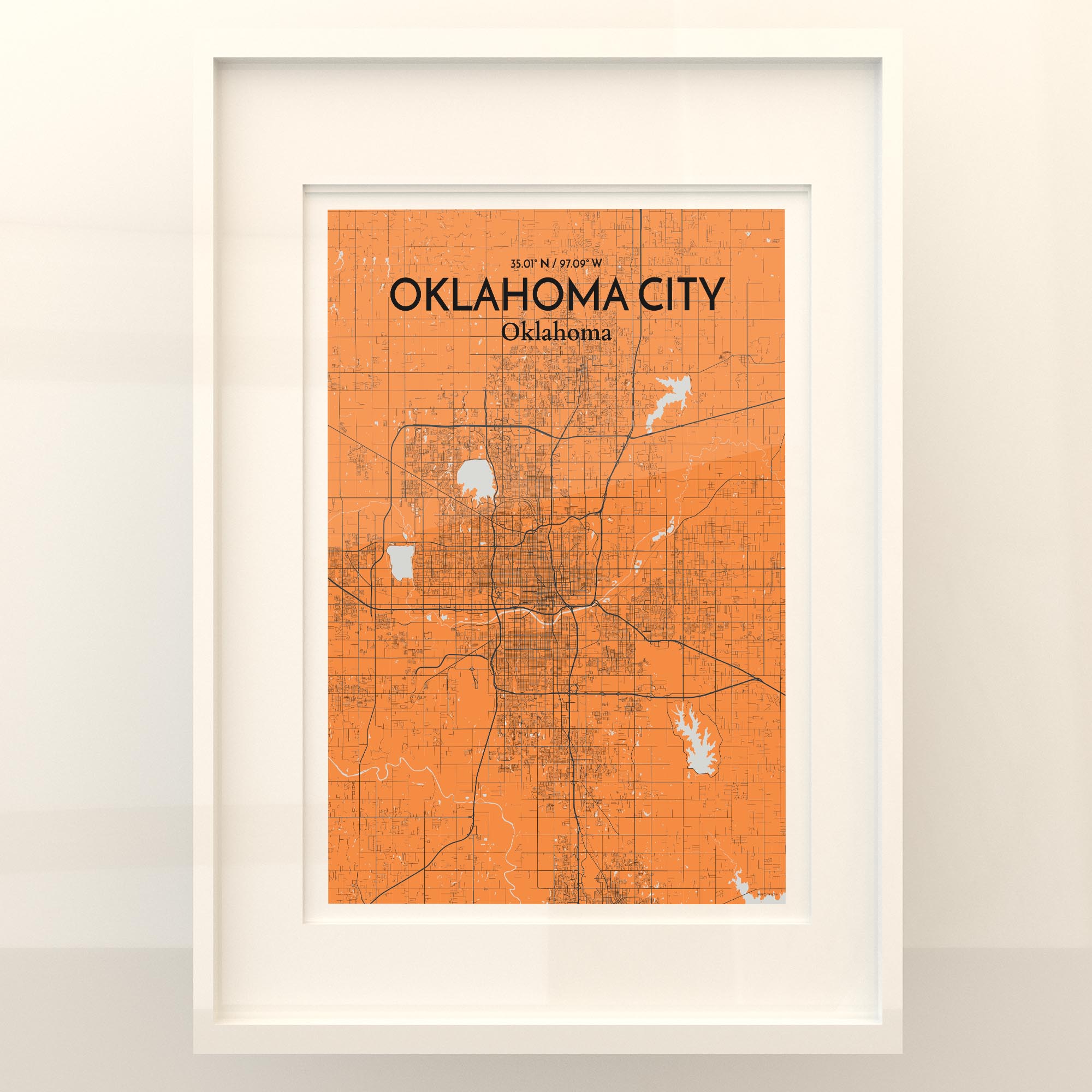 Oklahoma City City Map, Art Print, Wall Decor - OurPoster.com