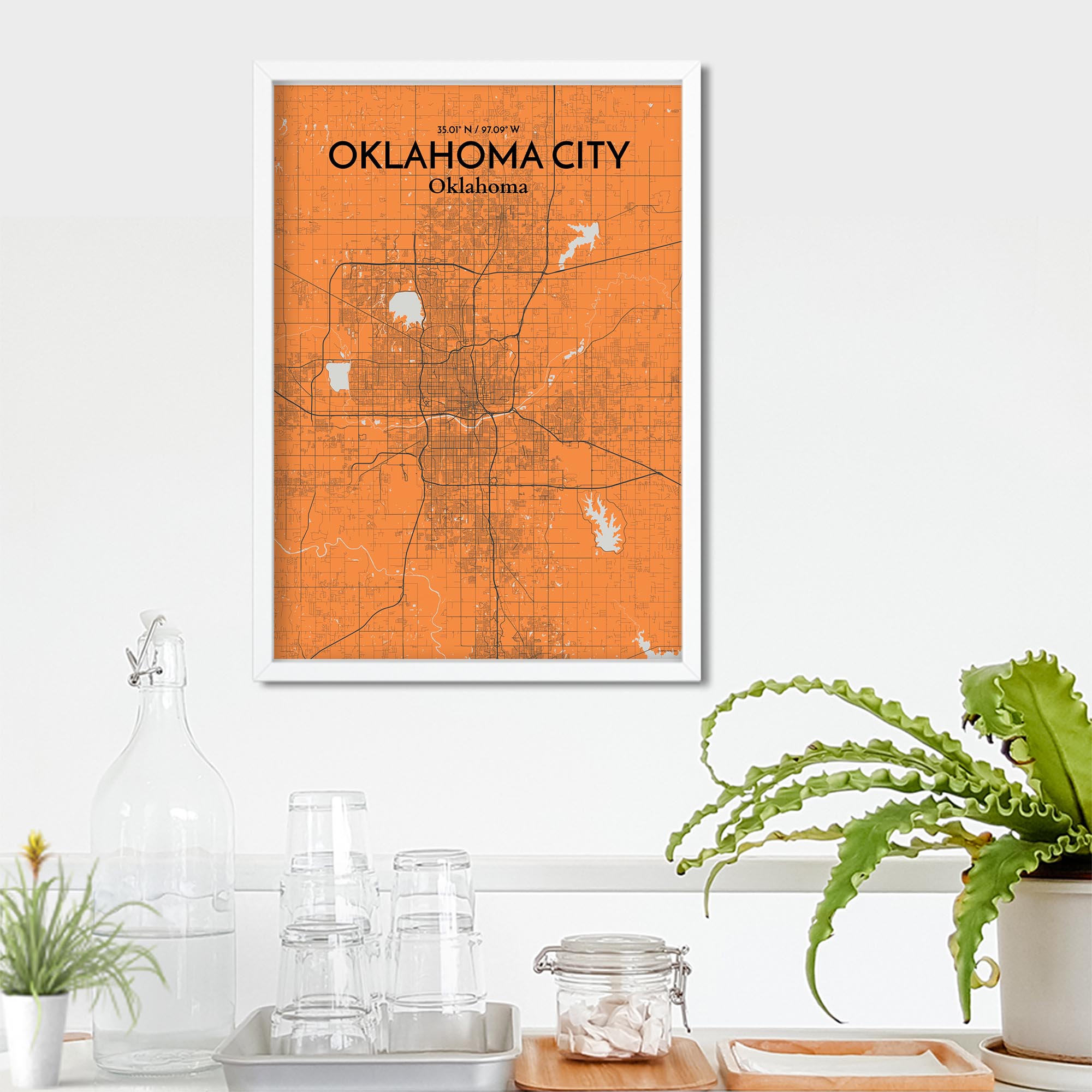 Oklahoma City City Map, Art Print, Wall Decor - OurPoster.com