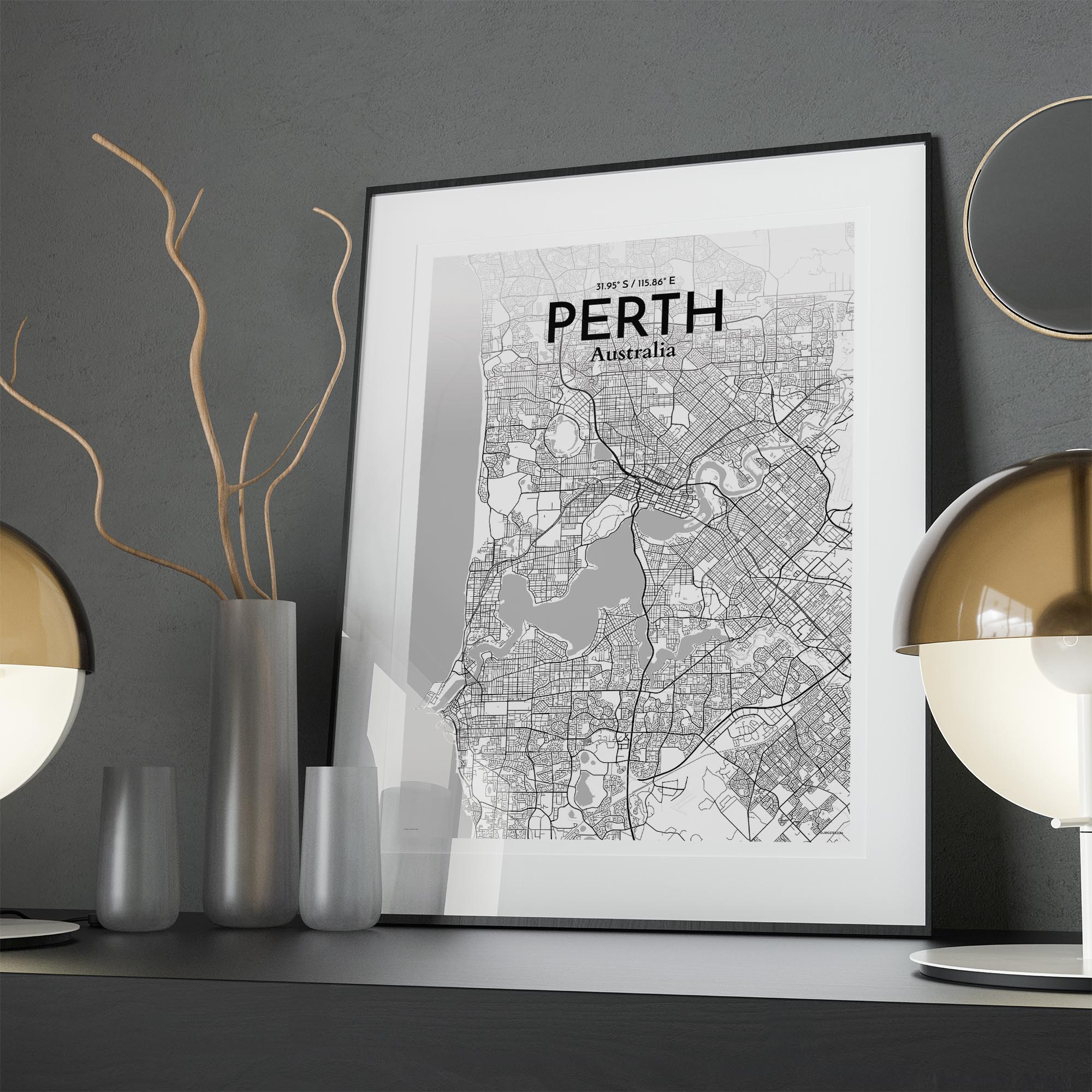 Perth City Map, Art Print, Wall Decor - OurPoster.com