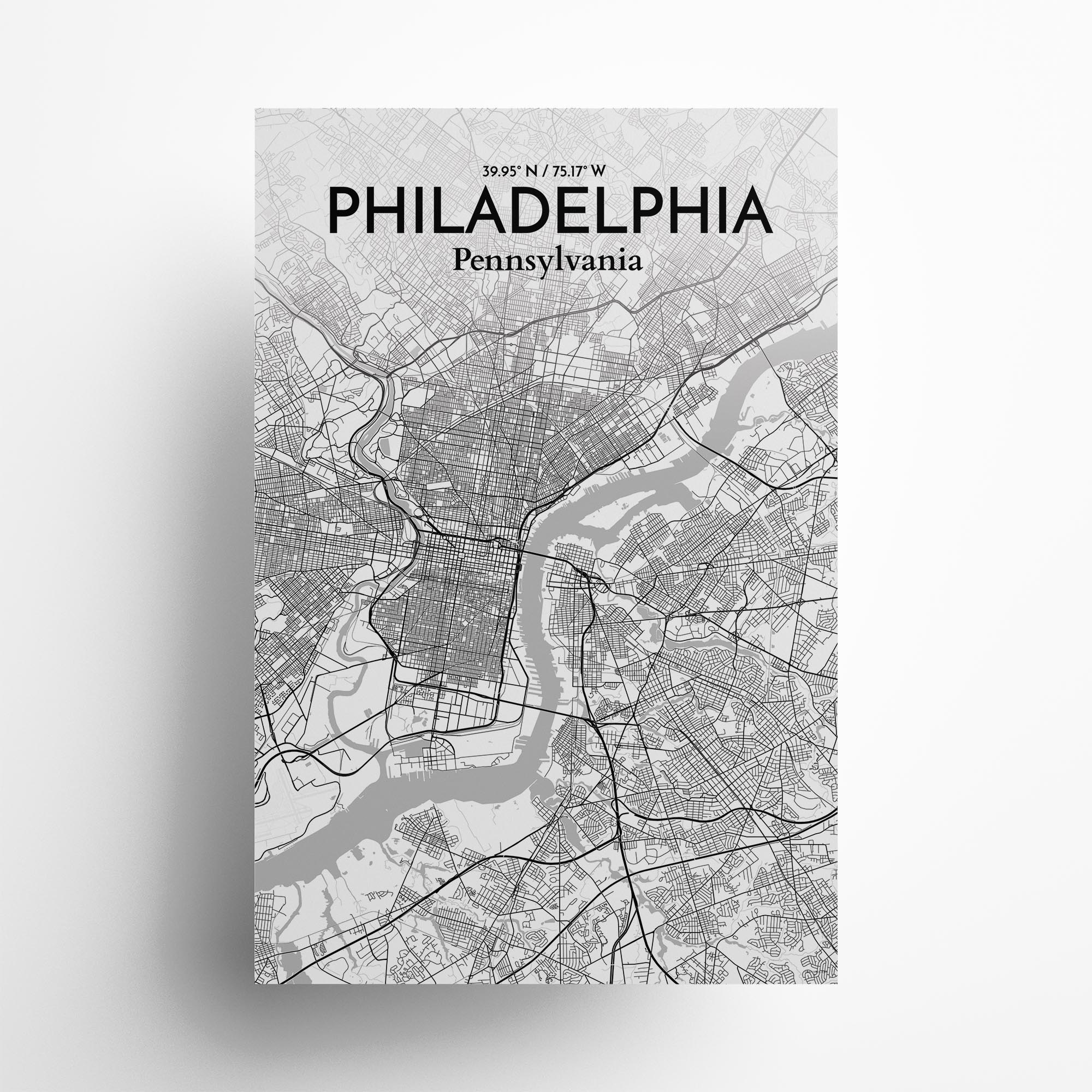Philadelphia City Map, Art Print, Wall Decor - OurPoster.com