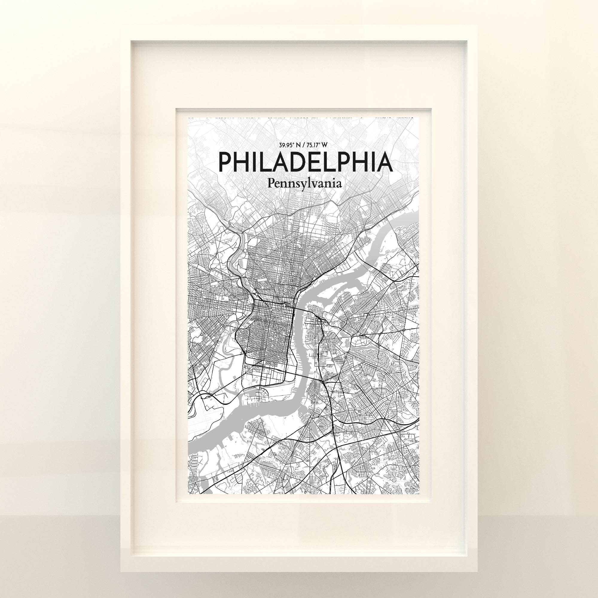 Philadelphia City Map, Art Print, Wall Decor - OurPoster.com