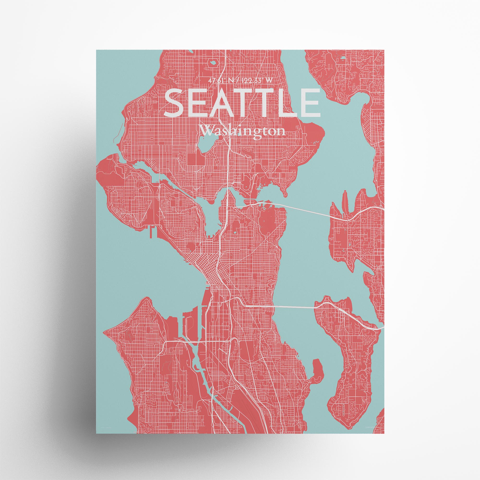 Seattle City Map, Art Print, Wall Decor - OurPoster.com