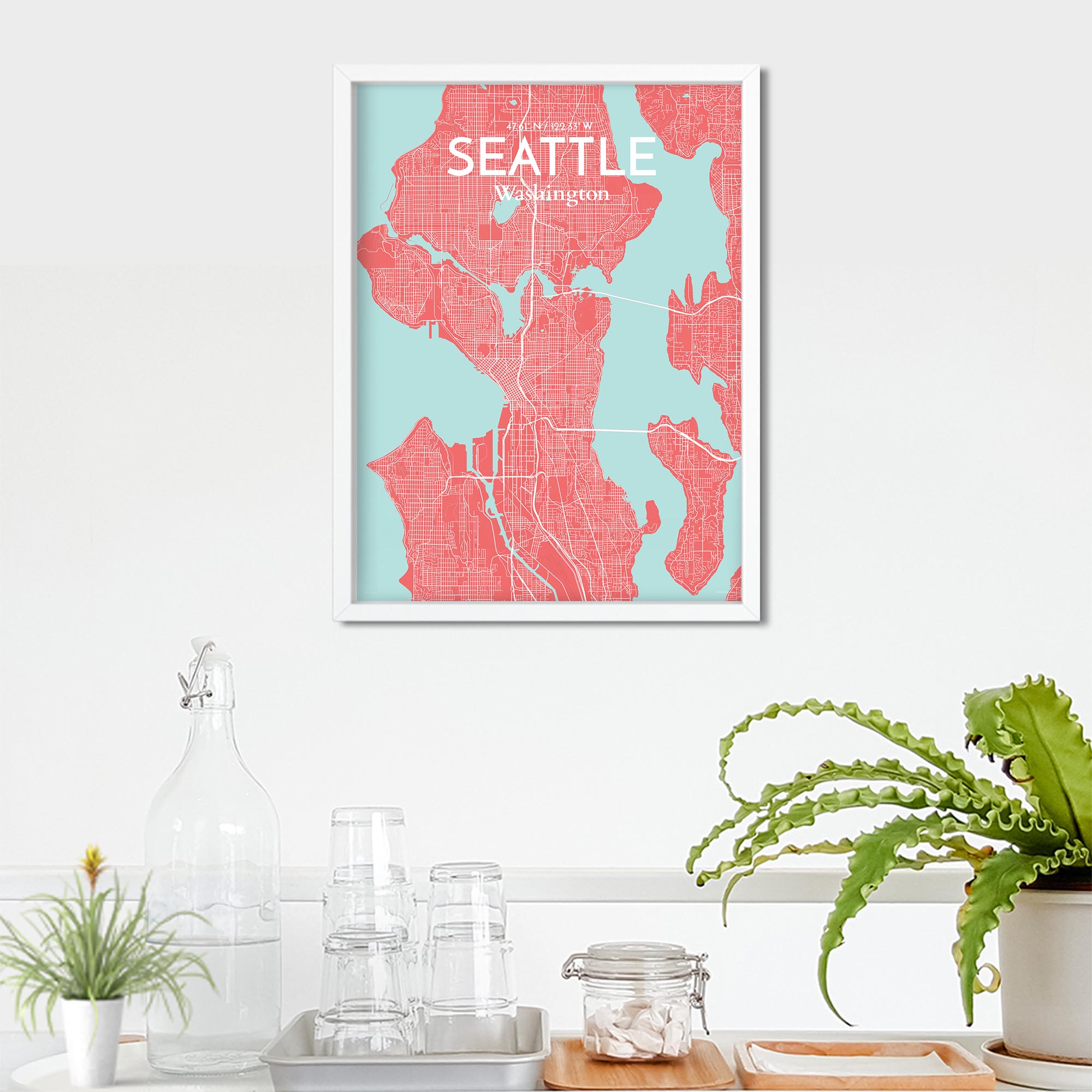 Seattle City Map, Art Print, Wall Decor - OurPoster.com