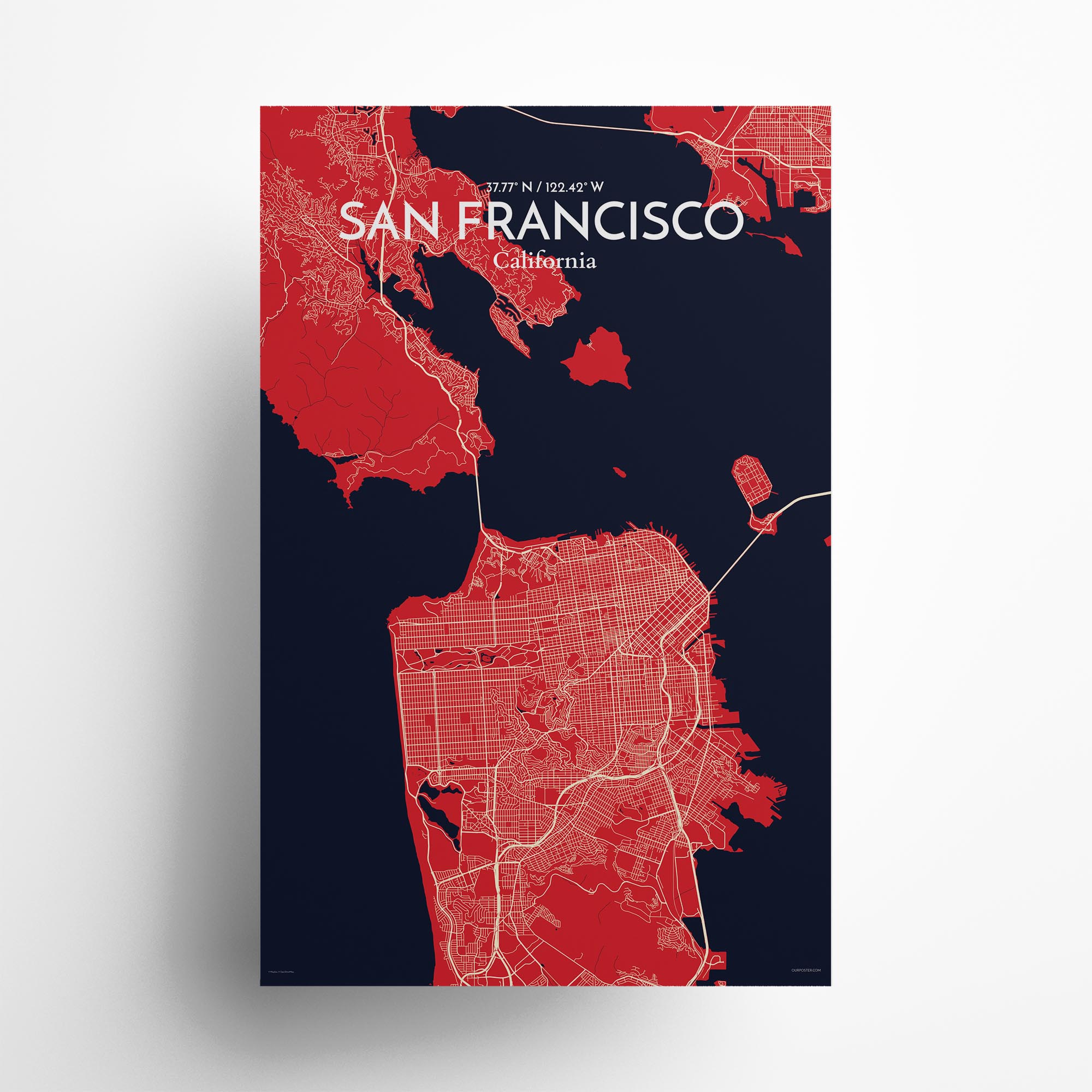 San Francisco City Map, Art Print, Wall Decor - OurPoster.com