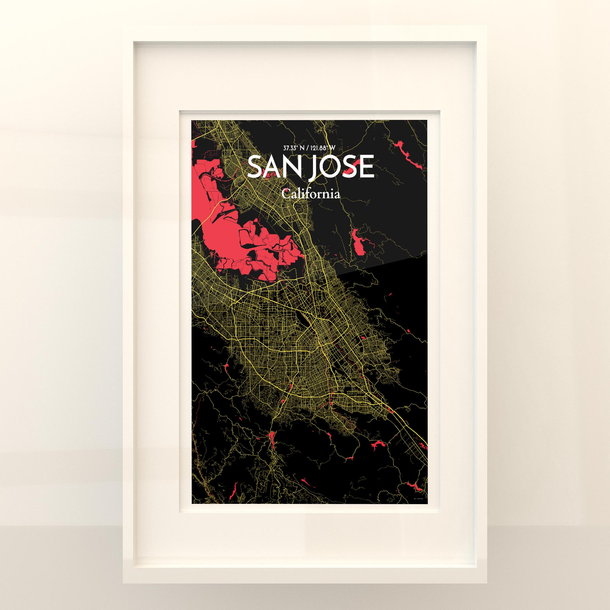 San Jose City Map, Art Print, Wall Decor - OurPoster.com