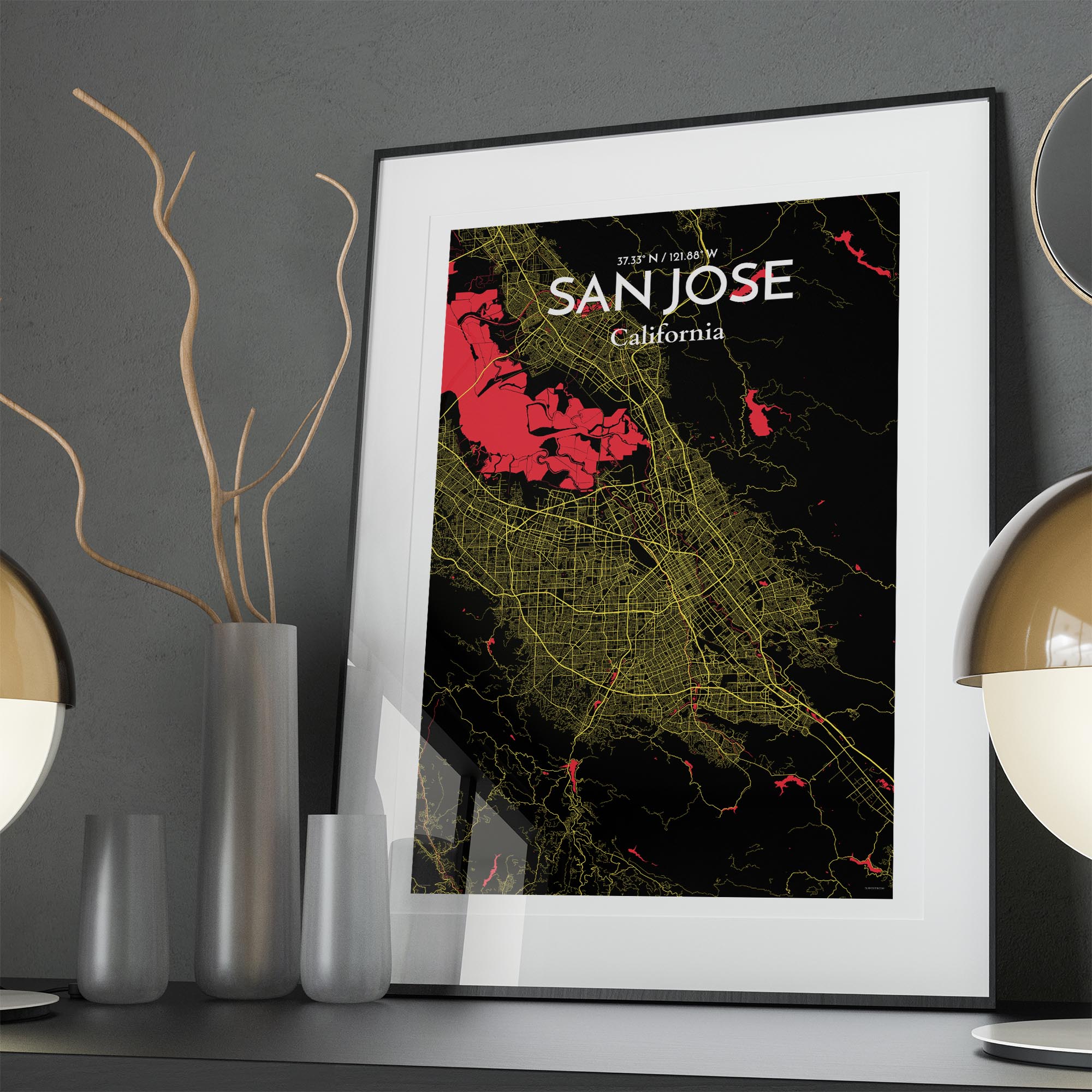 San Jose City Map, Art Print, Wall Decor - OurPoster.com