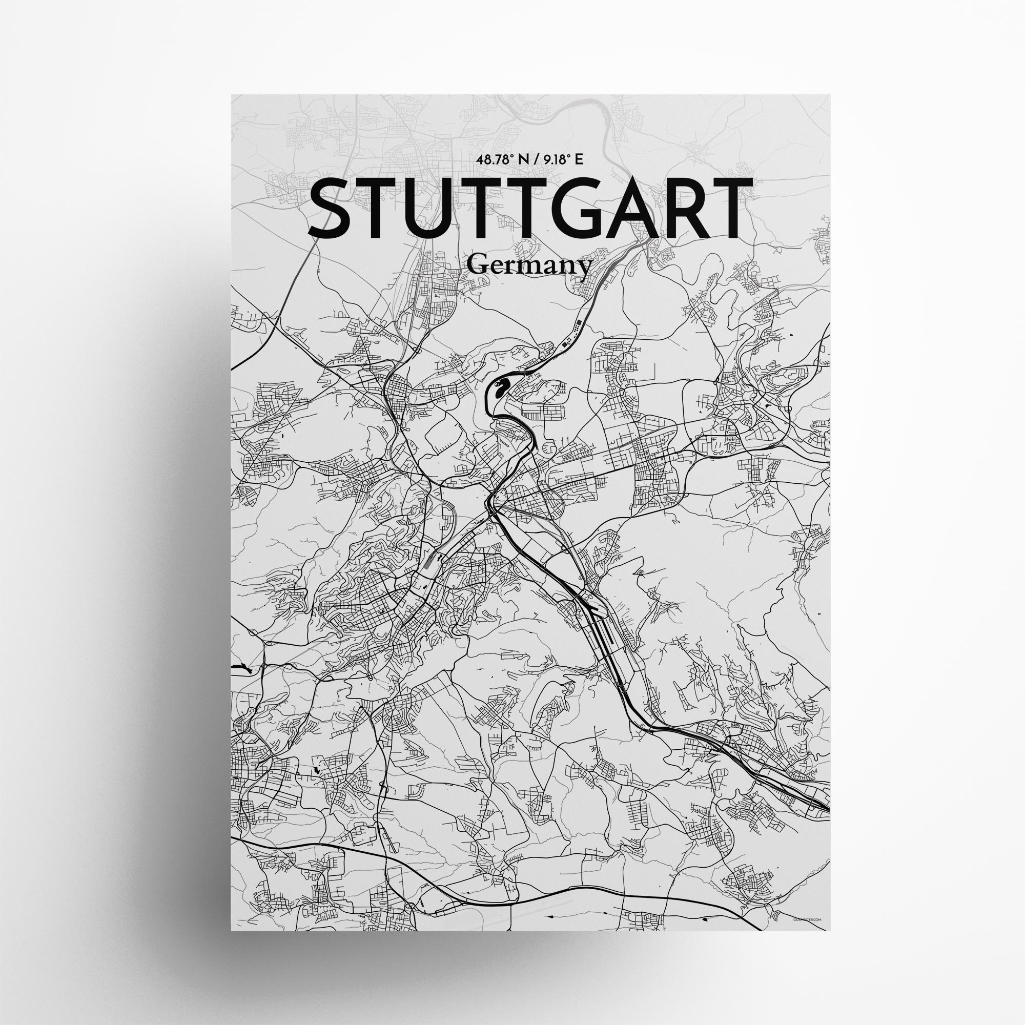 Stuttgart City Map, Art Print, Wall Decor - OurPoster.com