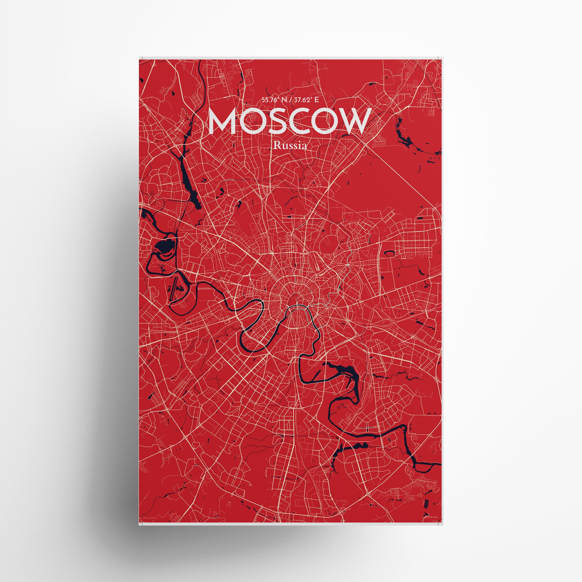 Moscow City Map, Art Print, Wall Decor - OurPoster.com