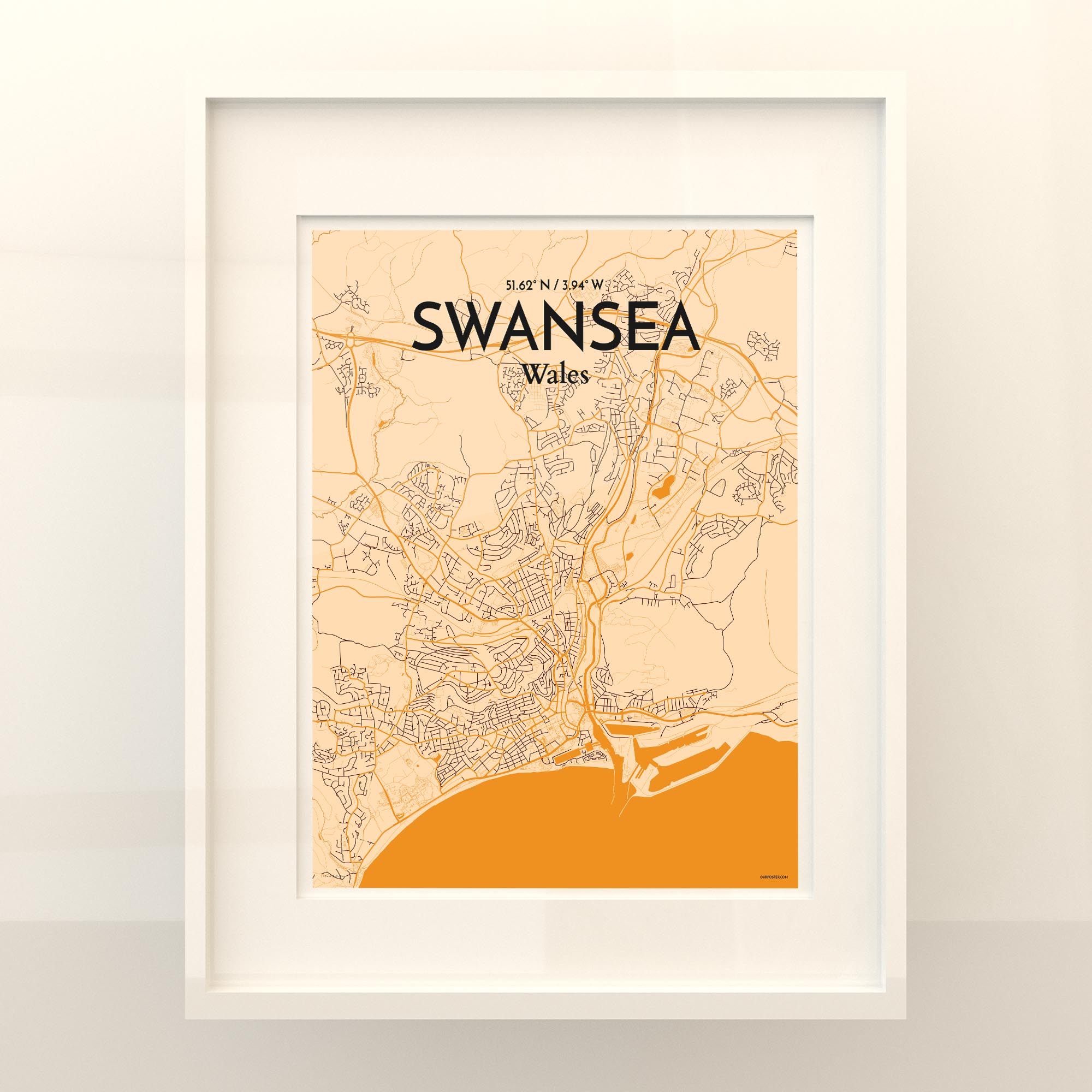 Swansea City Map, Art Print, Wall Decor - OurPoster.com