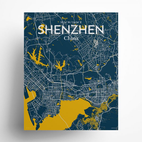 Shenzhen City Map, Art Print, Wall Decor - OurPoster.com