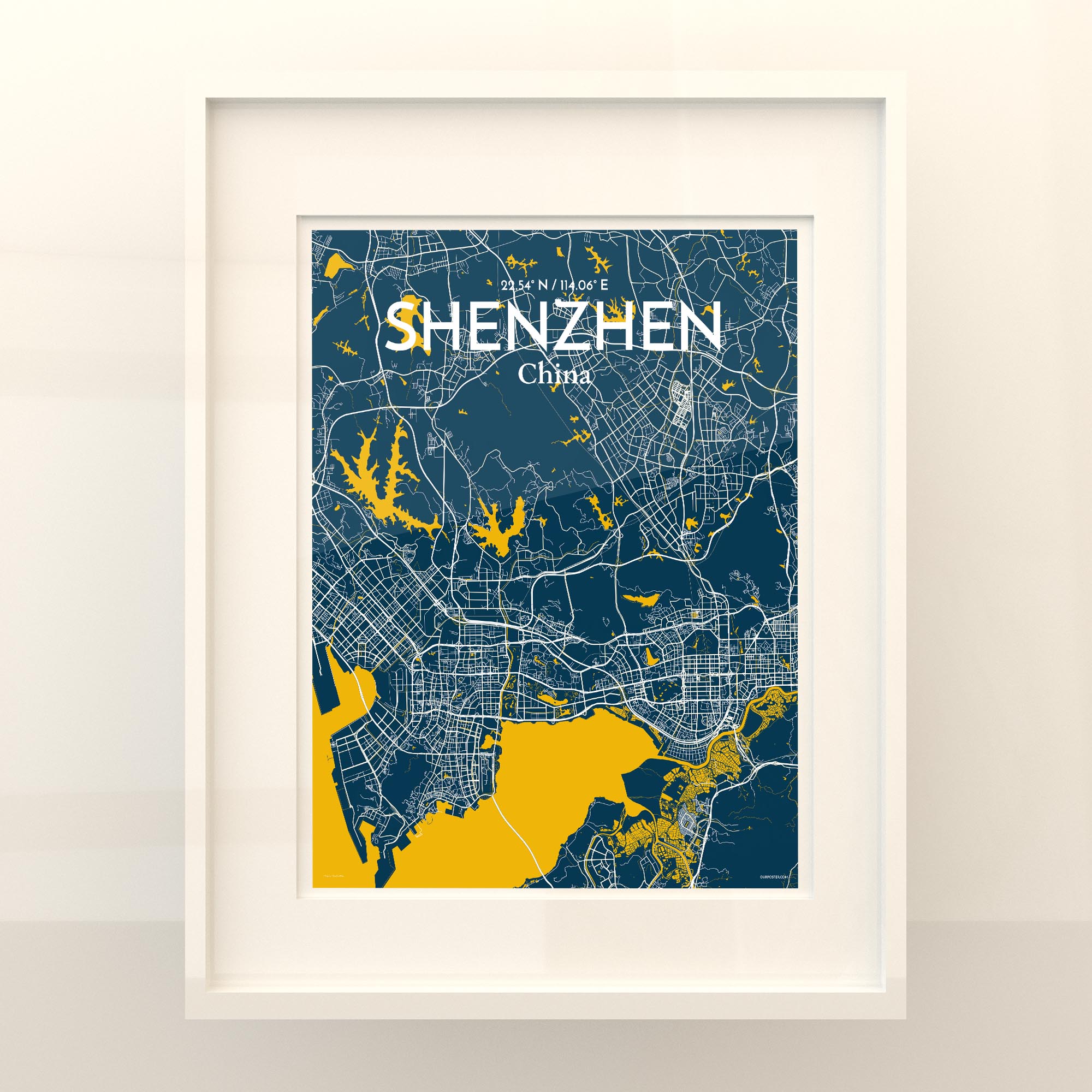 Shenzhen City Map, Art Print, Wall Decor - OurPoster.com
