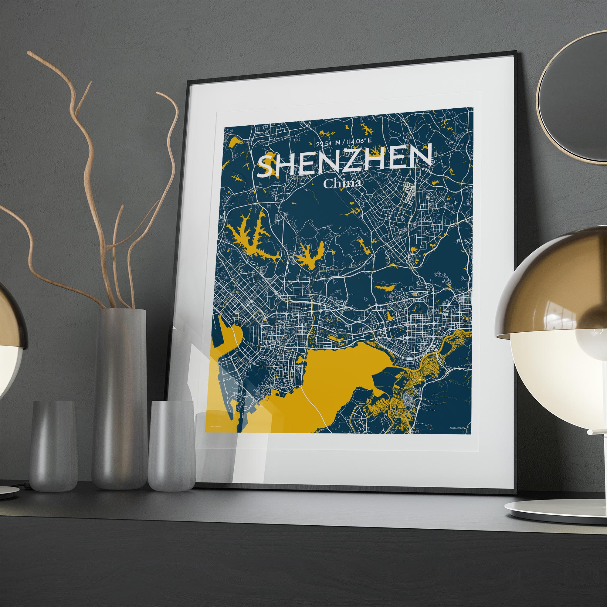 Shenzhen City Map, Art Print, Wall Decor - OurPoster.com