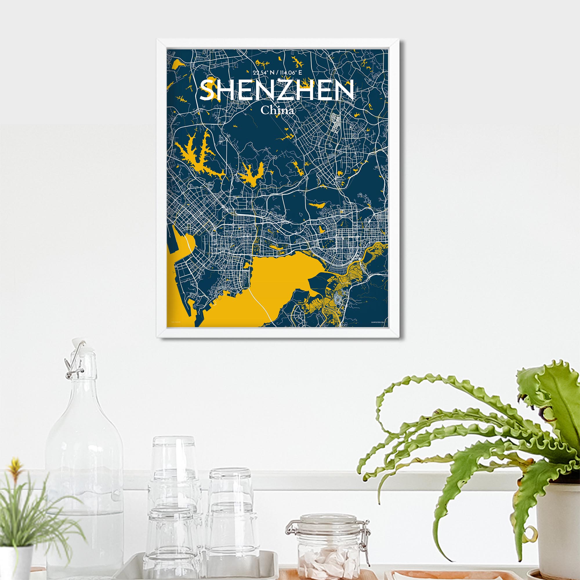 Shenzhen City Map, Art Print, Wall Decor - OurPoster.com