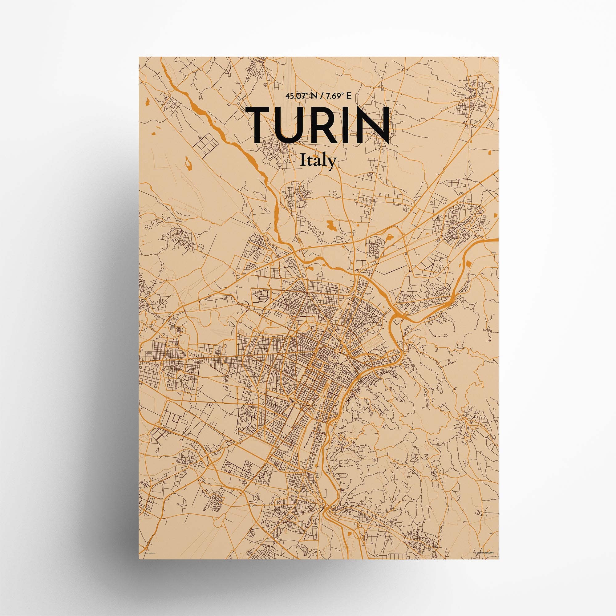 Turin City Map, Art Print, Wall Decor - OurPoster.com