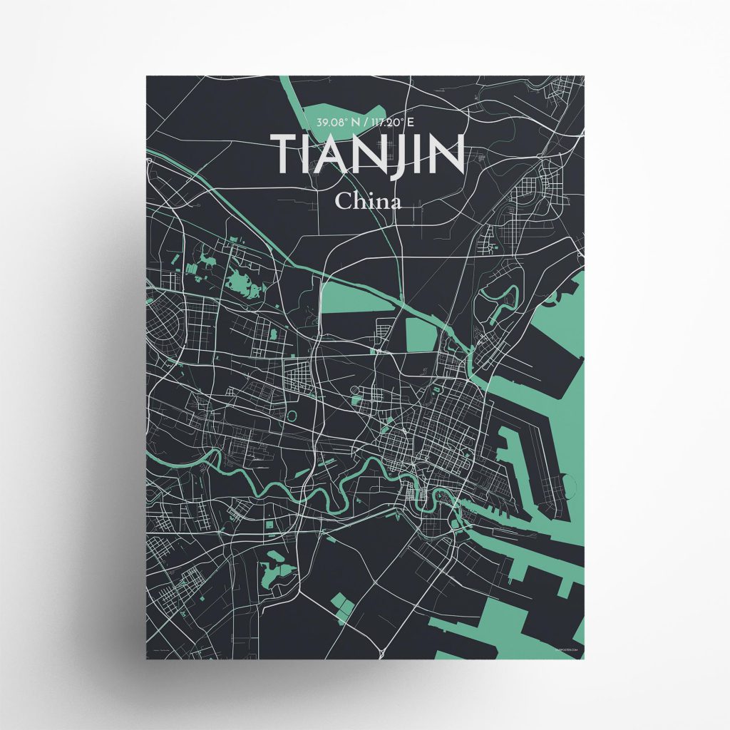 Tianjin City Map, Art Print, Wall Decor - OurPoster.com