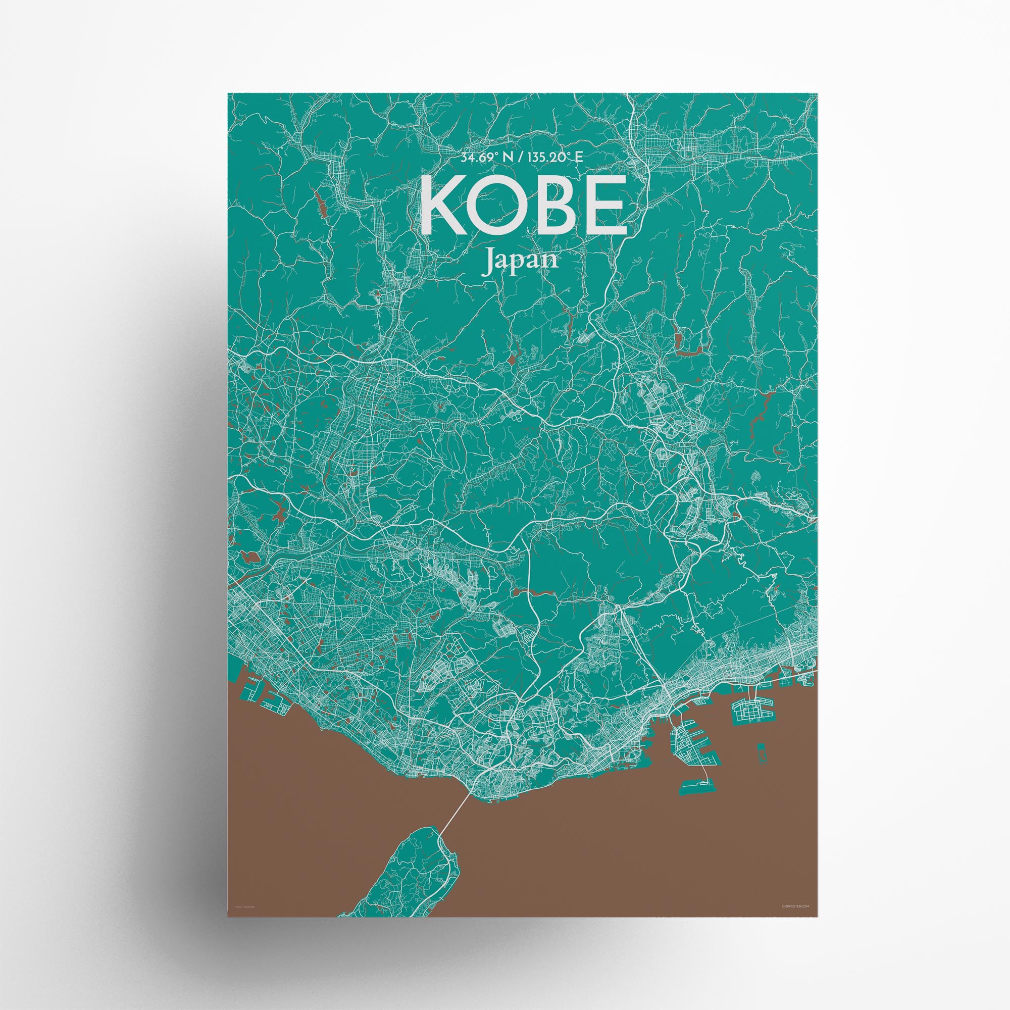 Kobe City Map, Art Print, Wall Decor - OurPoster.com